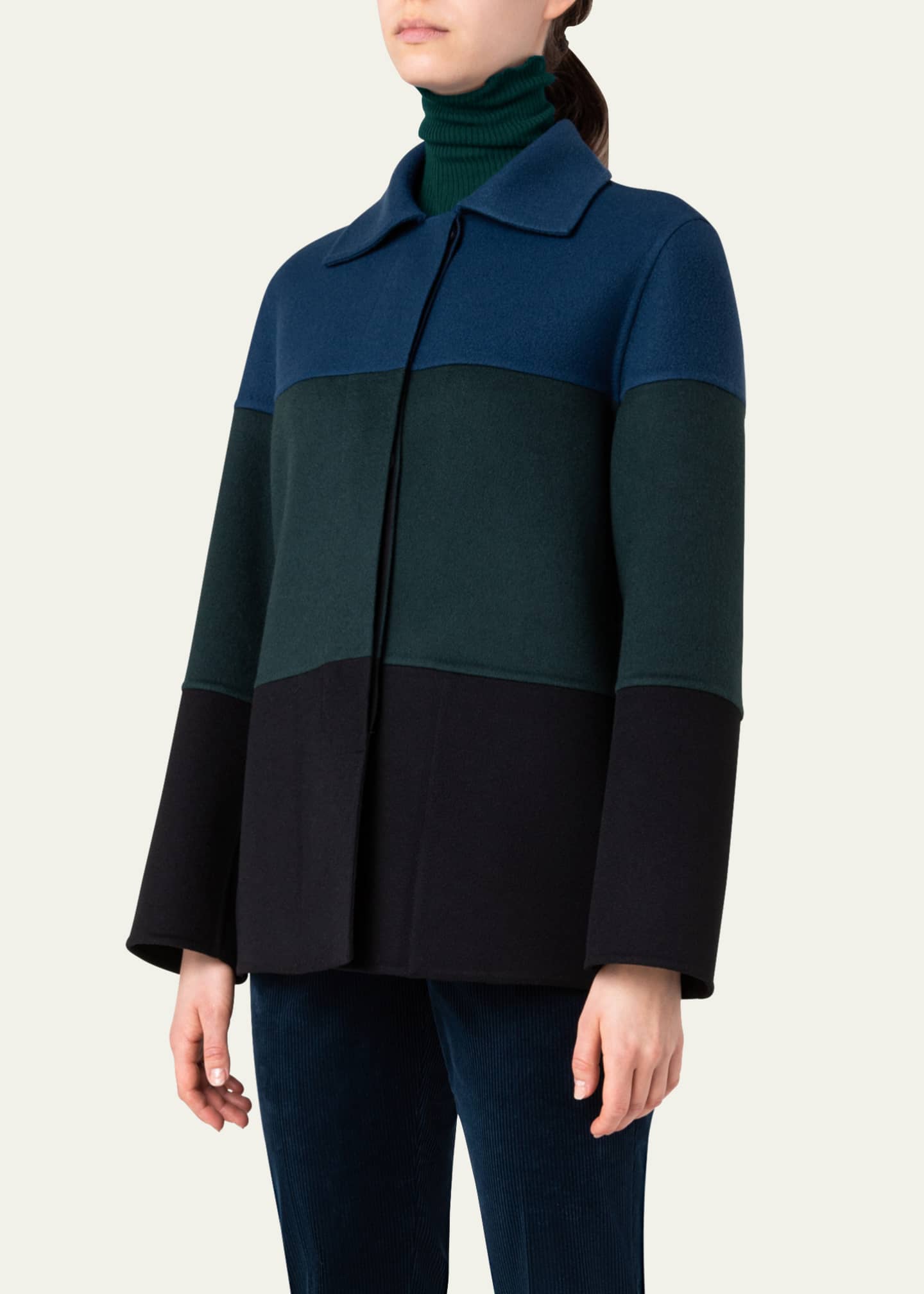 Akris Double-Face Cashmere Colorblock Jacket - Bergdorf Goodman