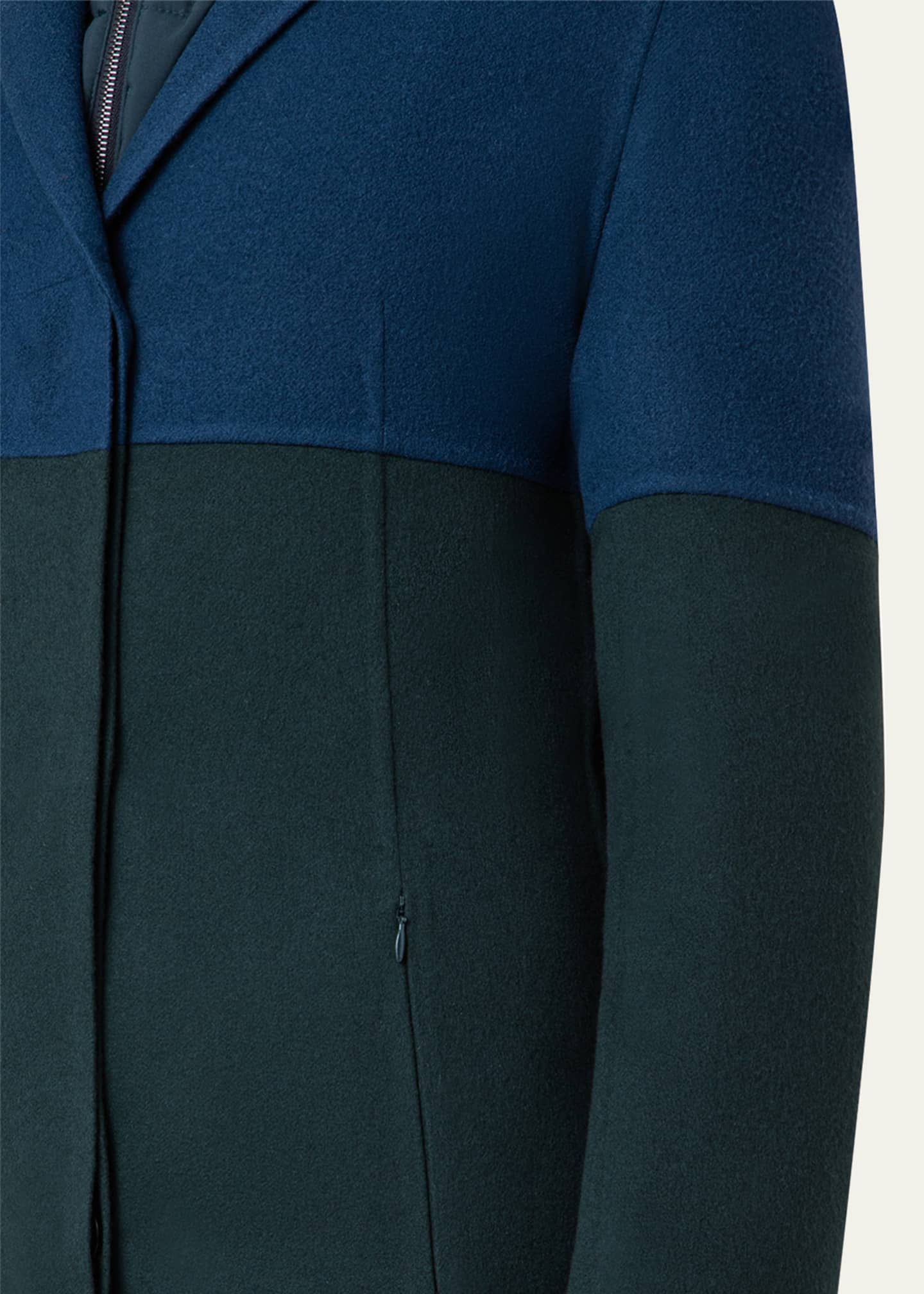 Akris Double-Face Cashmere Long Colorblock Coat - Bergdorf Goodman