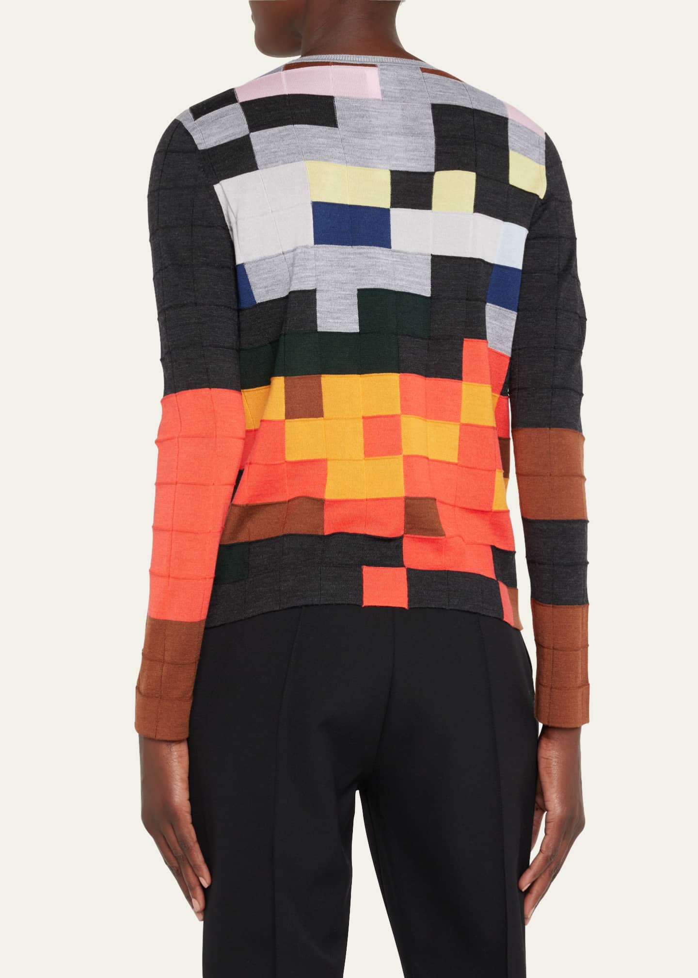 Akris Cashmere-Silk Abstract Intarsia Sweater - Bergdorf Goodman