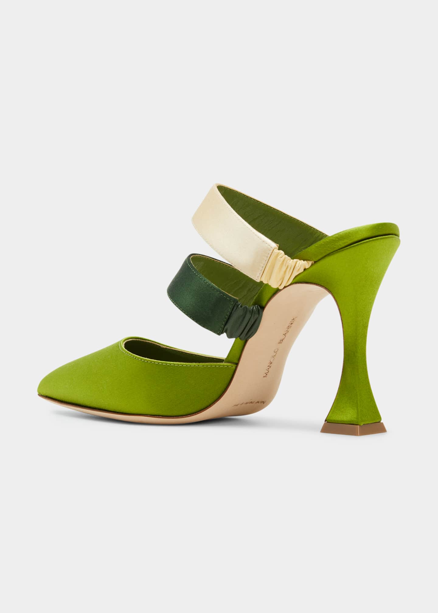 Manolo Blahnik Scapeta Colorblock Silk Mules - Bergdorf Goodman