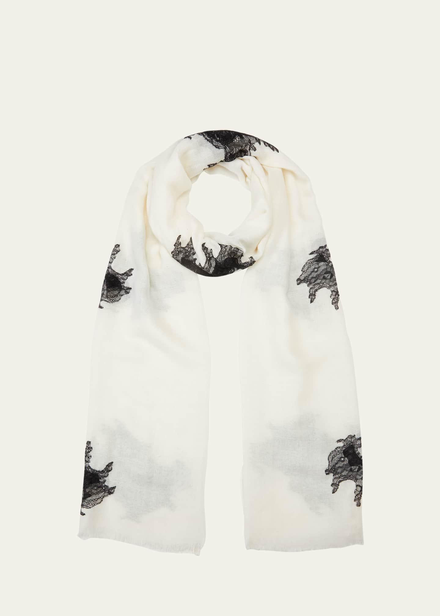 Bindya Accessories Soul Spectrum Lace Wool-Silk Stole - Bergdorf Goodman