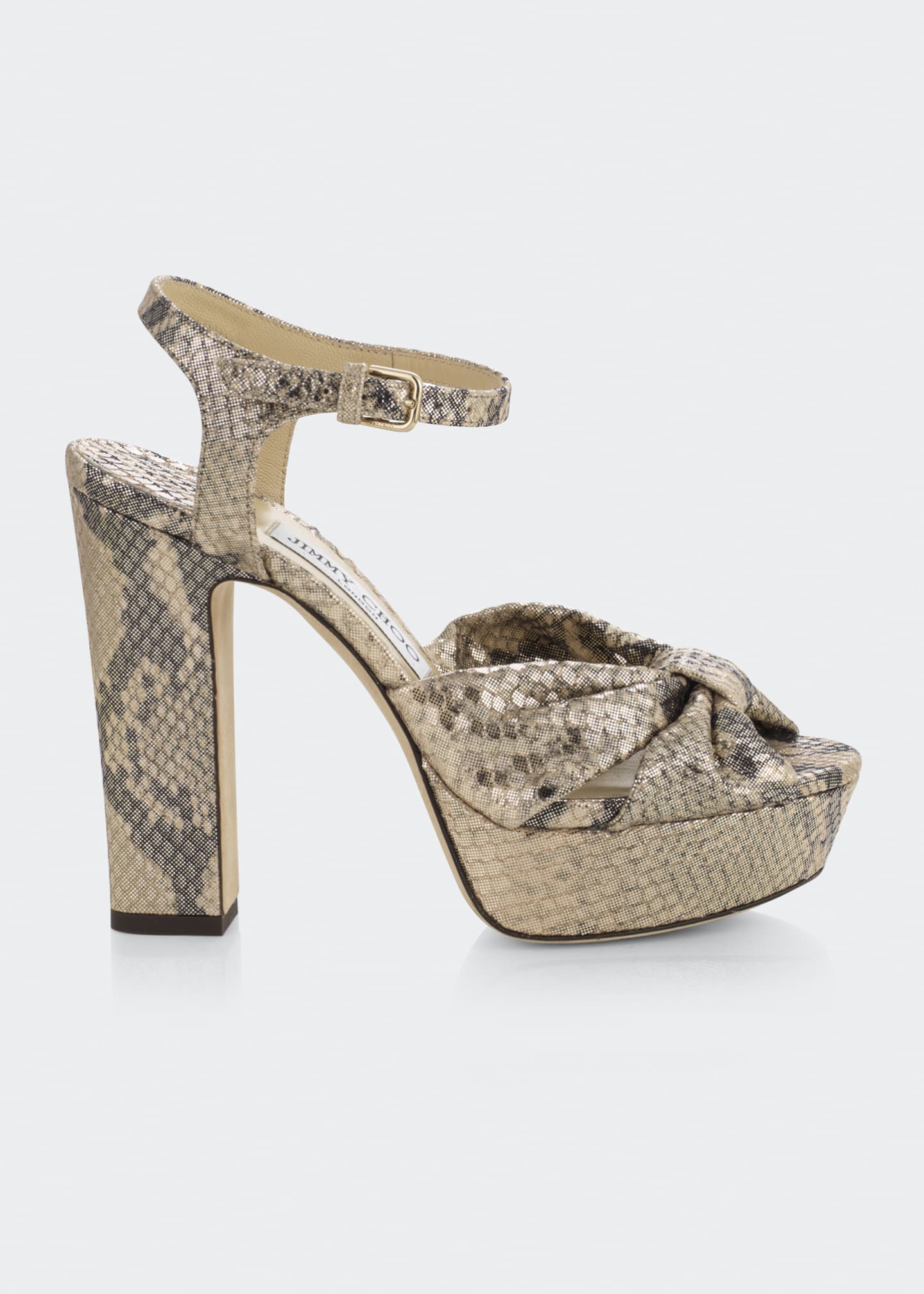 Jimmy Choo Heloise Snake-Embossed Platform Sandals - Bergdorf Goodman