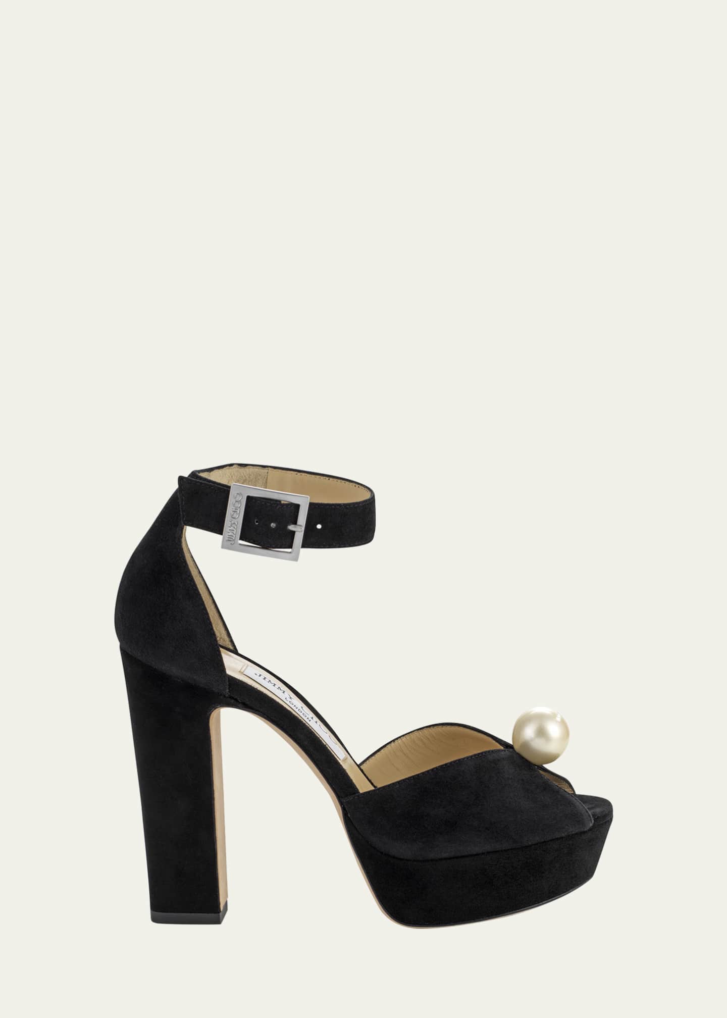Jimmy Choo Socorie Suede Pearly Platform Sandals - Bergdorf Goodman