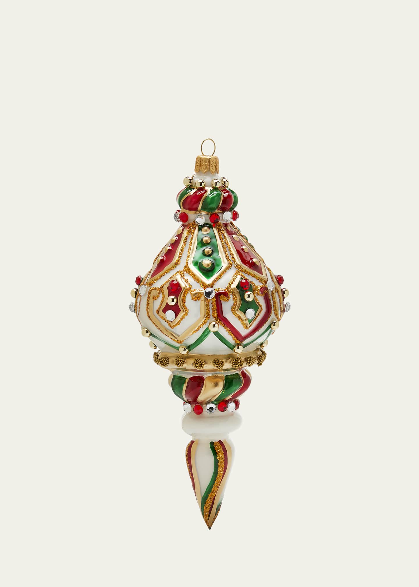 Bergdorf Goodman 6" Drop Ornament with Festive Pattern - Bergdorf Goodman