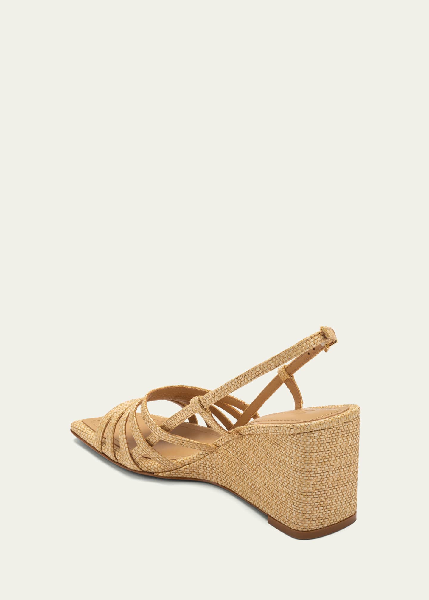 Mercedes Castillo Julia Raffia Slingback Wedge Sandals - Bergdorf Goodman