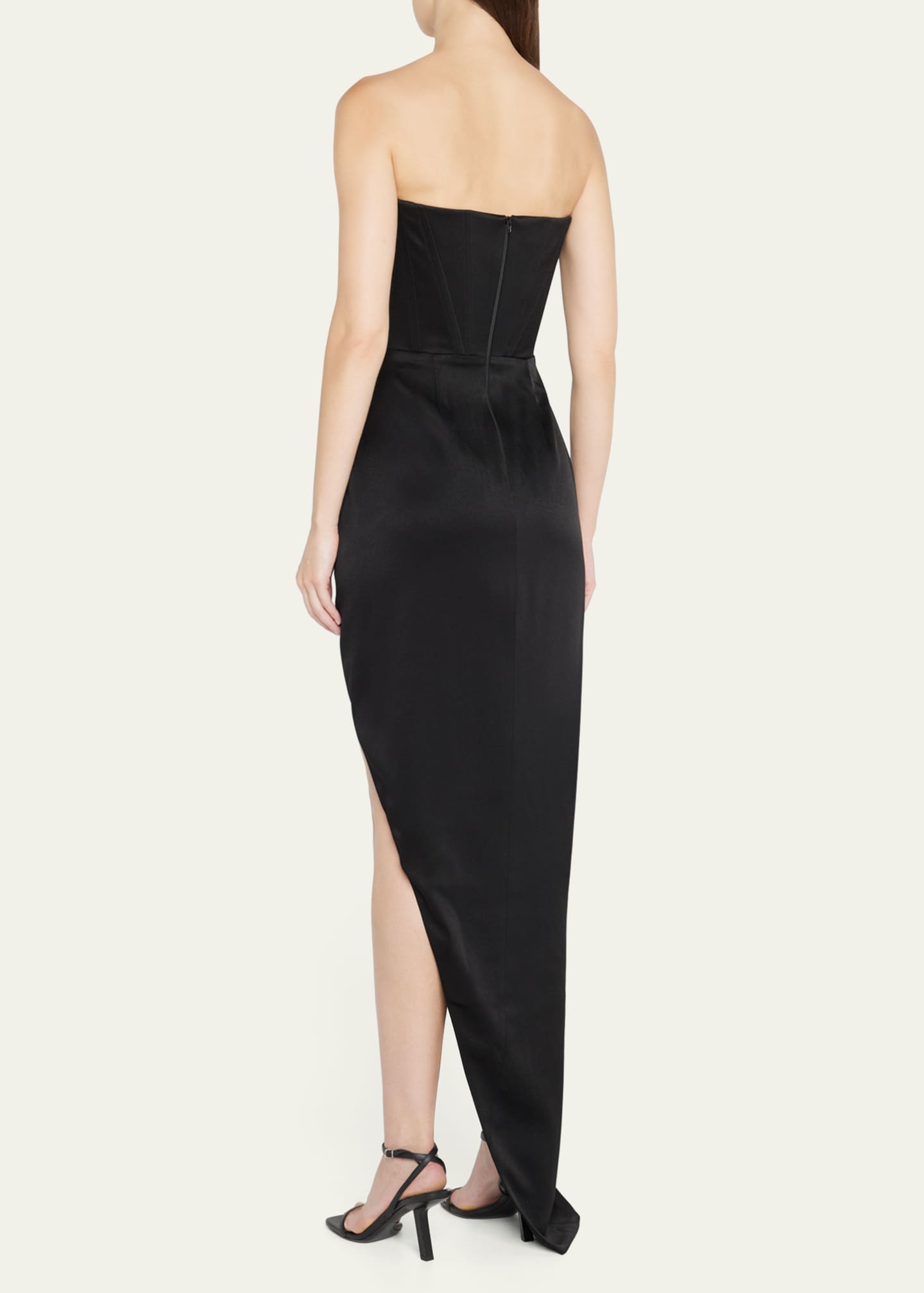Alex Perry Strapless Corset Draped Satin Gown - Bergdorf Goodman