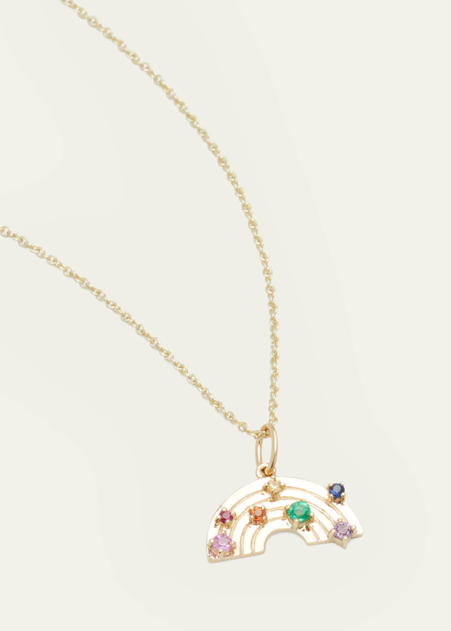 Sydney Evan Rainbow Charm on Cable Chain Necklace - Bergdorf Goodman