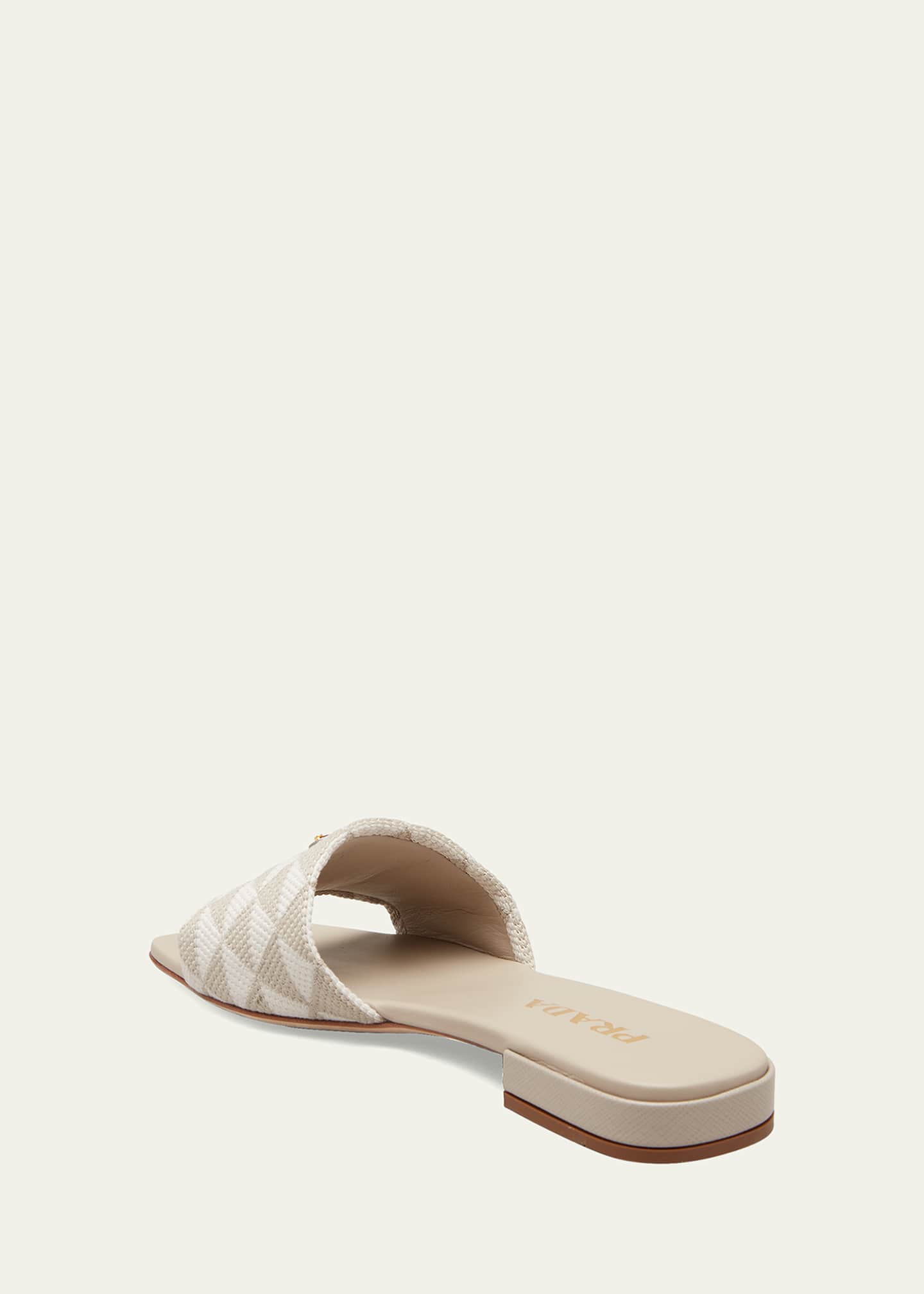 Prada Triangle Jacquard Flat Sandals - Bergdorf Goodman