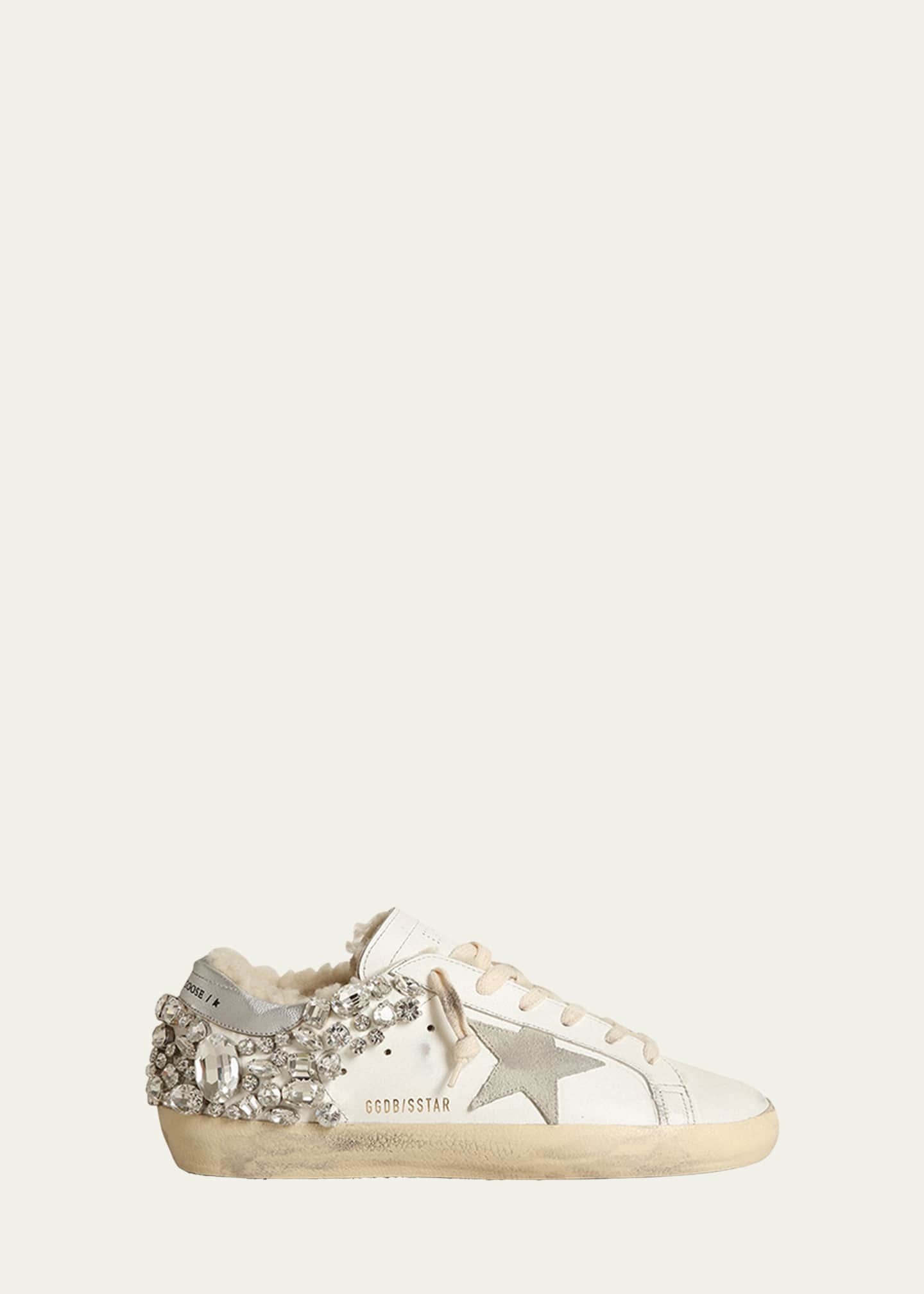 Golden Goose Superstar Crystal Shearling Low-Top Sneakers - Bergdorf ...