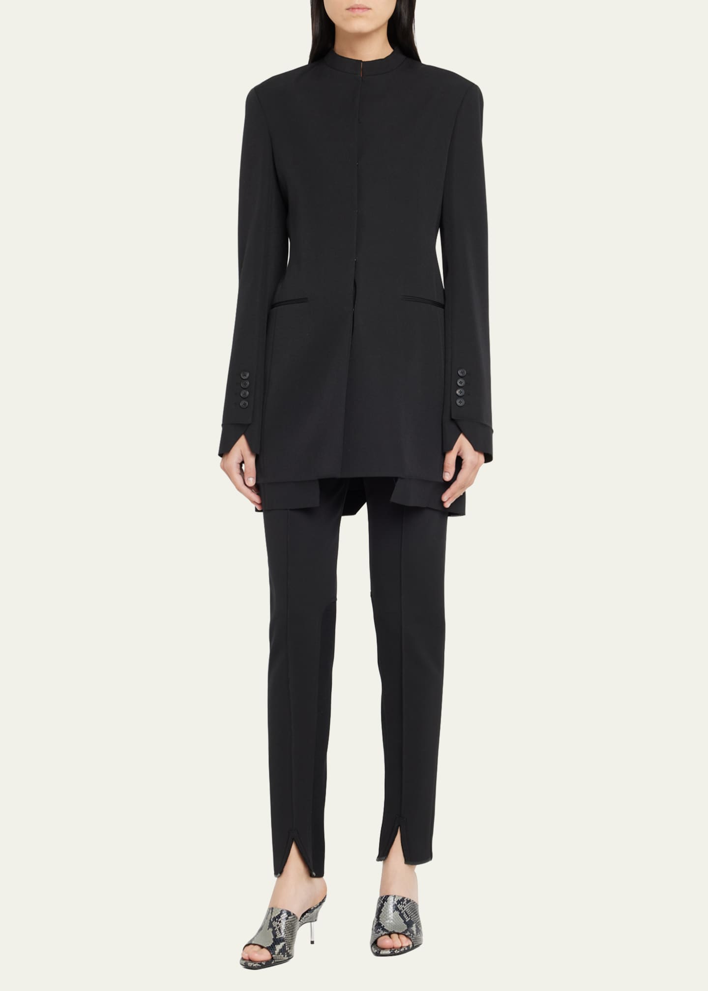 Peter Do Python-Embossed Stiletto Mule Sandals - Bergdorf Goodman