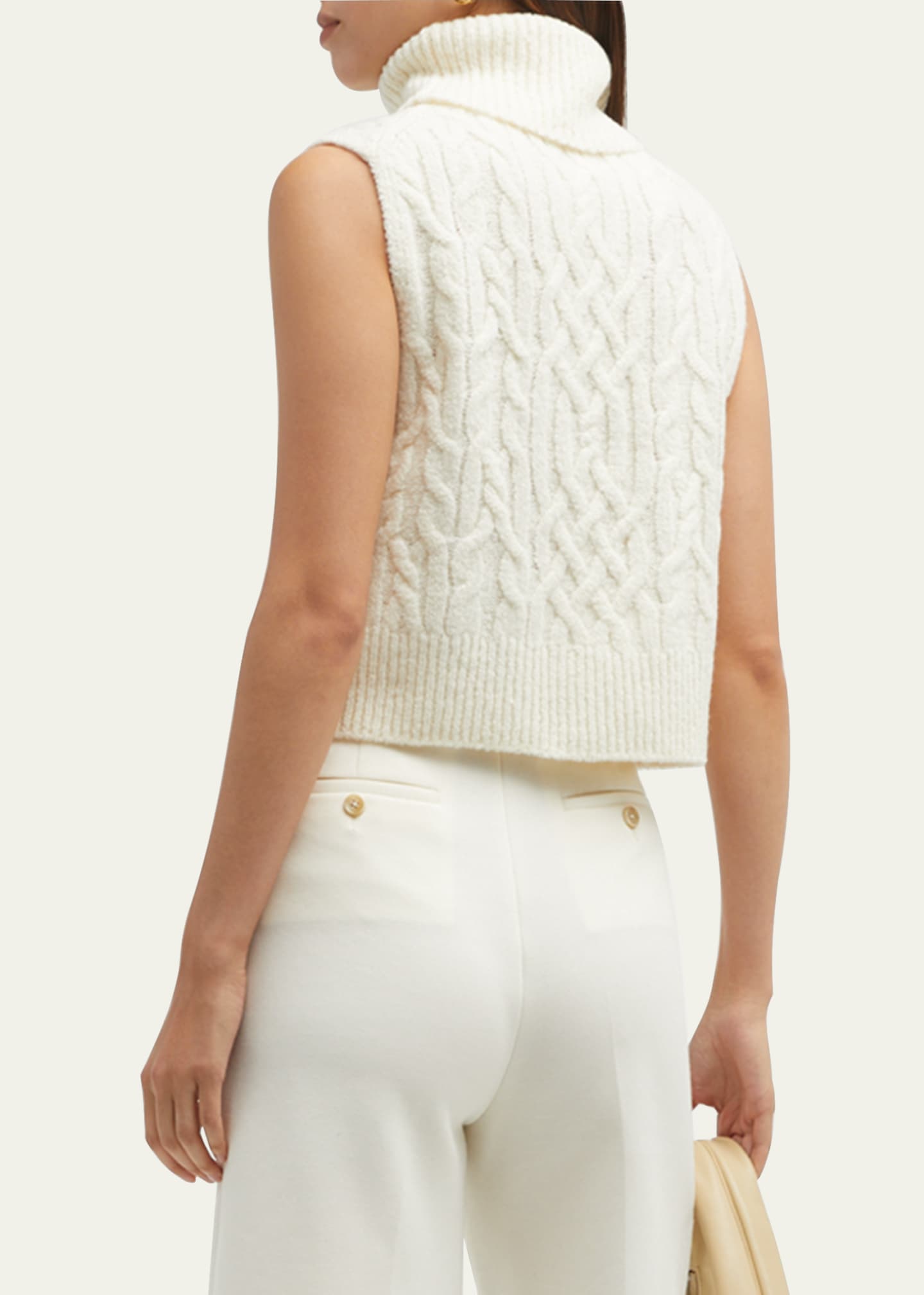 Vince Cable-Knit Turtleneck Shell Top - Bergdorf Goodman