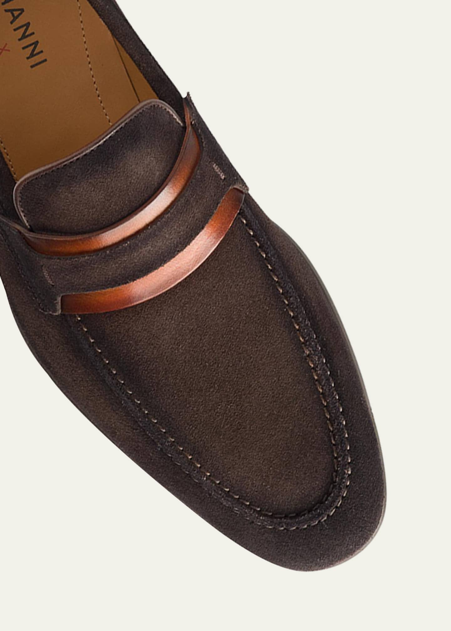 Magnanni Men's Daniel Suede Penny Loafers - Bergdorf Goodman