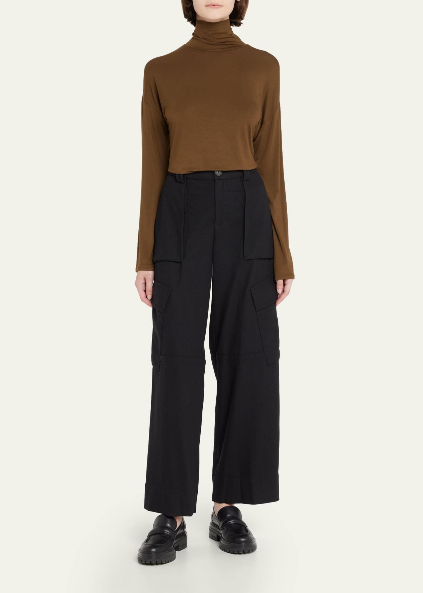 Vince Flannel Wide-Leg Raver Pants - Bergdorf Goodman