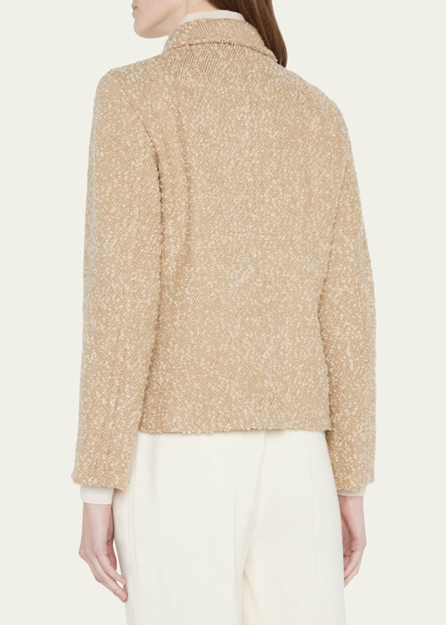 Akris Lia Tweed Boucle Leather Trim Jacket - Bergdorf Goodman