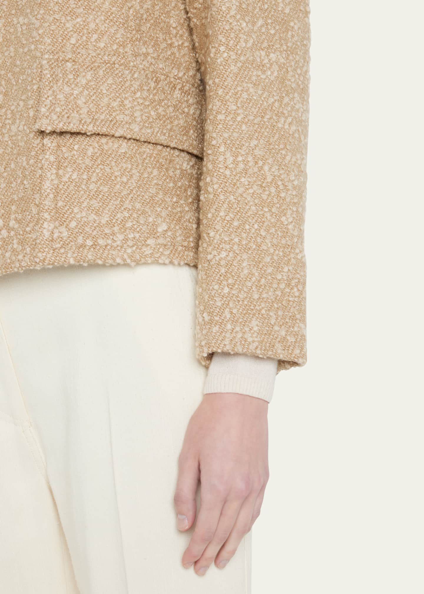 Akris Lia Tweed Boucle Leather Trim Jacket - Bergdorf Goodman