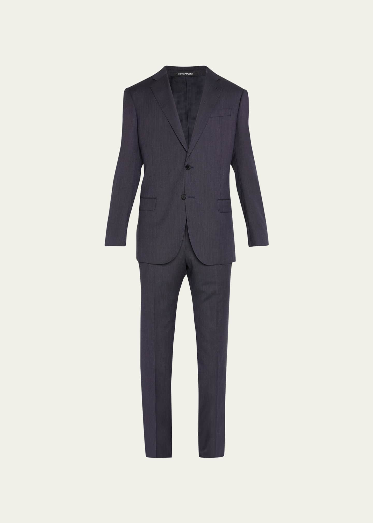 Emporio Armani Men's Micro-Pattern Wool-Blend Suit - Bergdorf Goodman