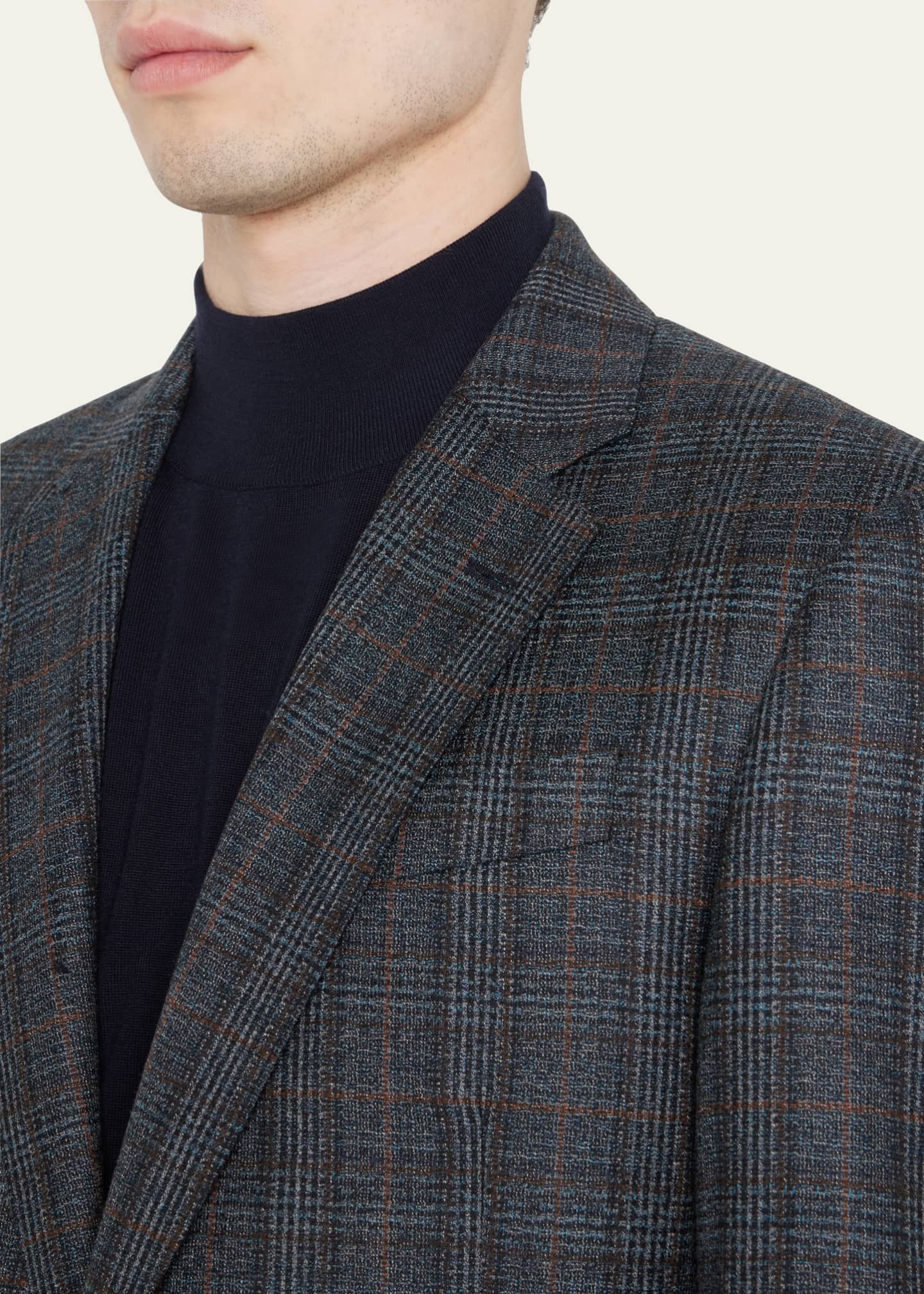 Emporio Armani Men's Plaid Wool Sport Coat - Bergdorf Goodman