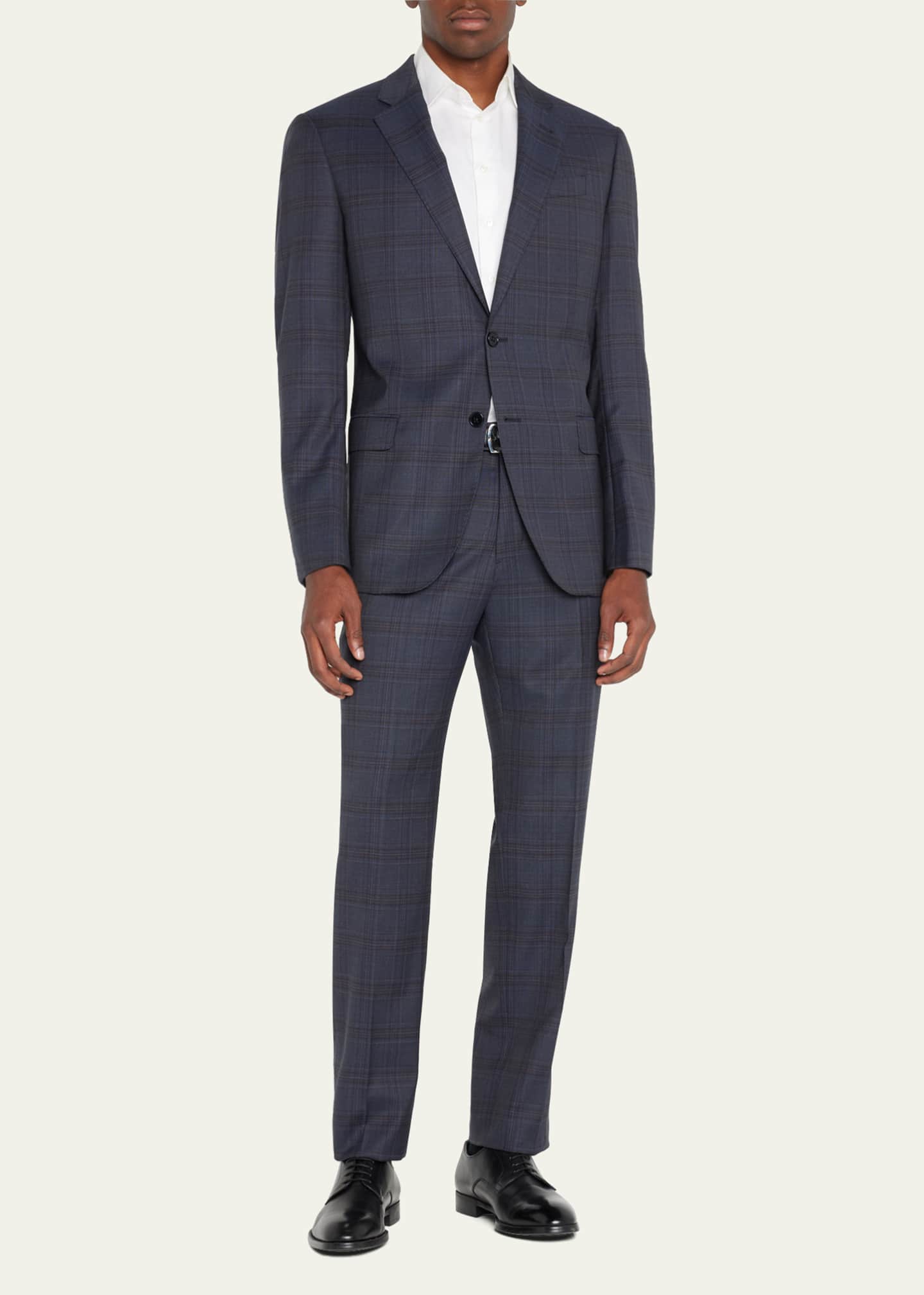 Emporio Armani Men's Plaid Wool Suit - Bergdorf Goodman