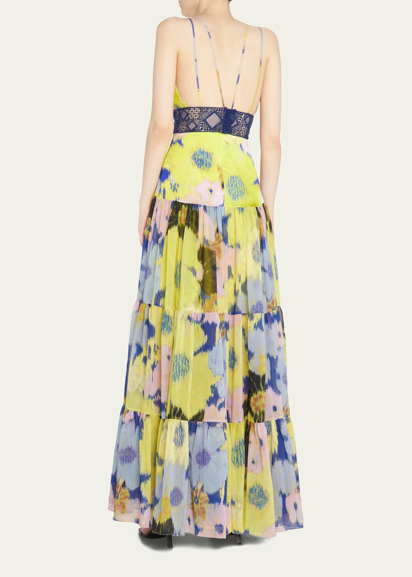 Silvia Tcherassi Lilibeth Abstract Floral Print Maxi Dress Bergdorf