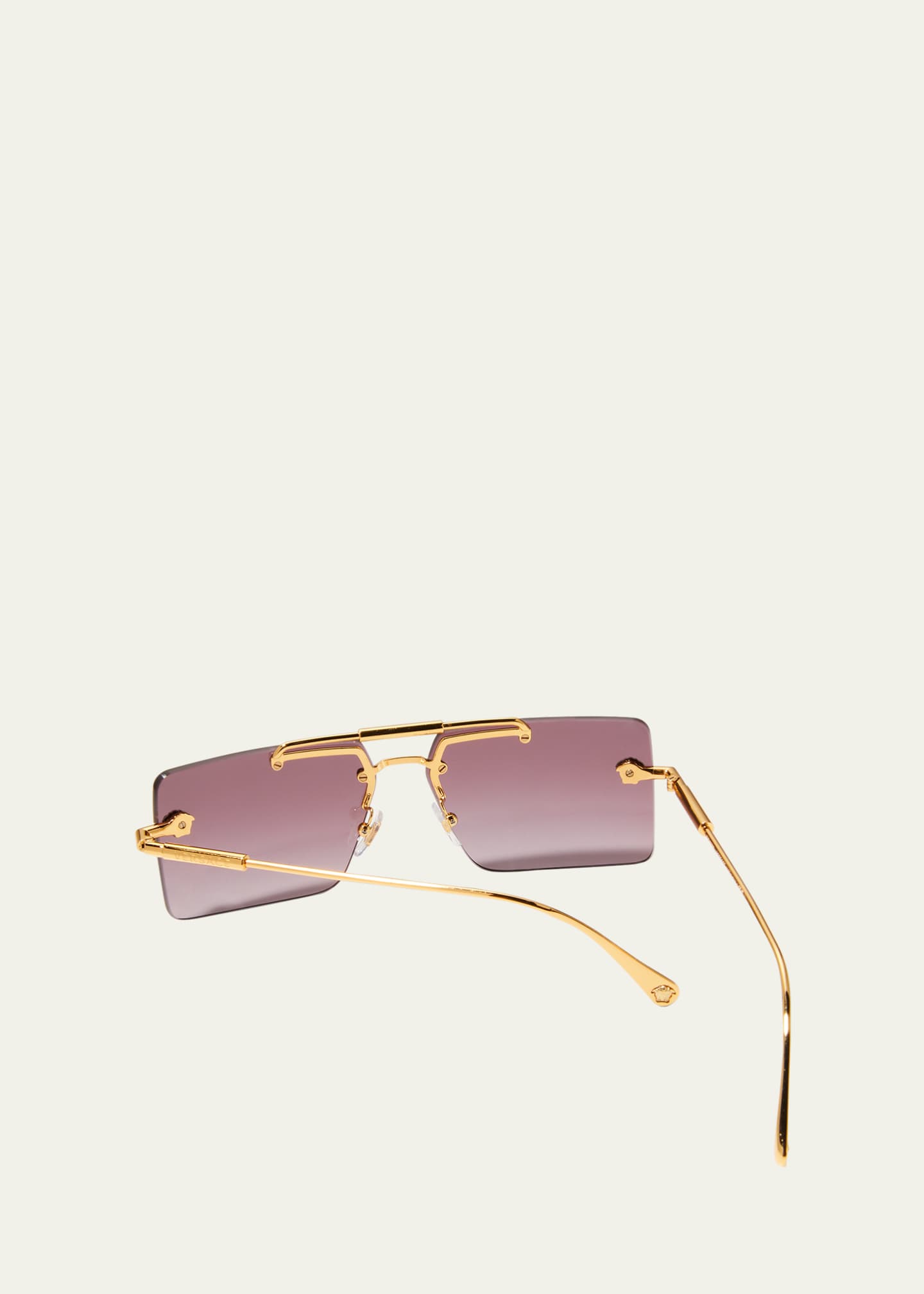 Versace Medusa Rimless Rectangle Metal Sunglasses - Bergdorf Goodman