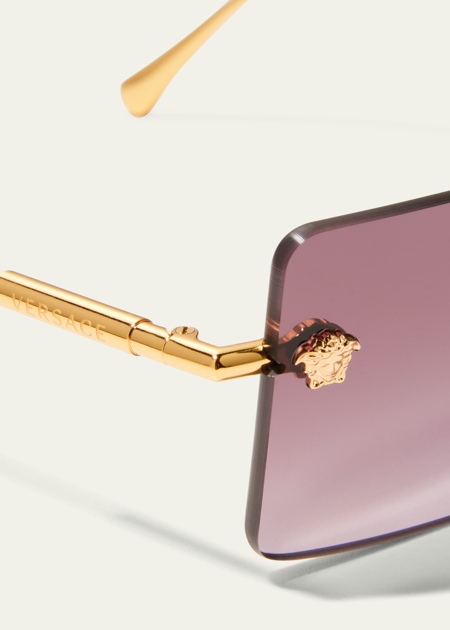 Versace Medusa Rimless Rectangle Metal Sunglasses - Bergdorf Goodman