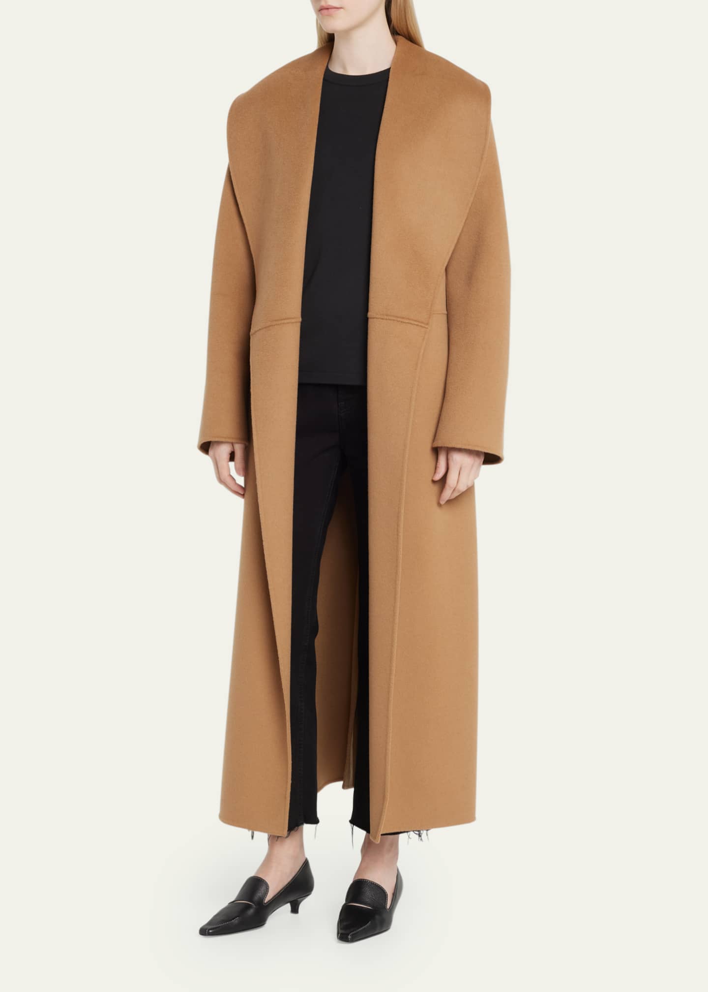 Toteme Belted Long Wool Robe Coat - Bergdorf Goodman