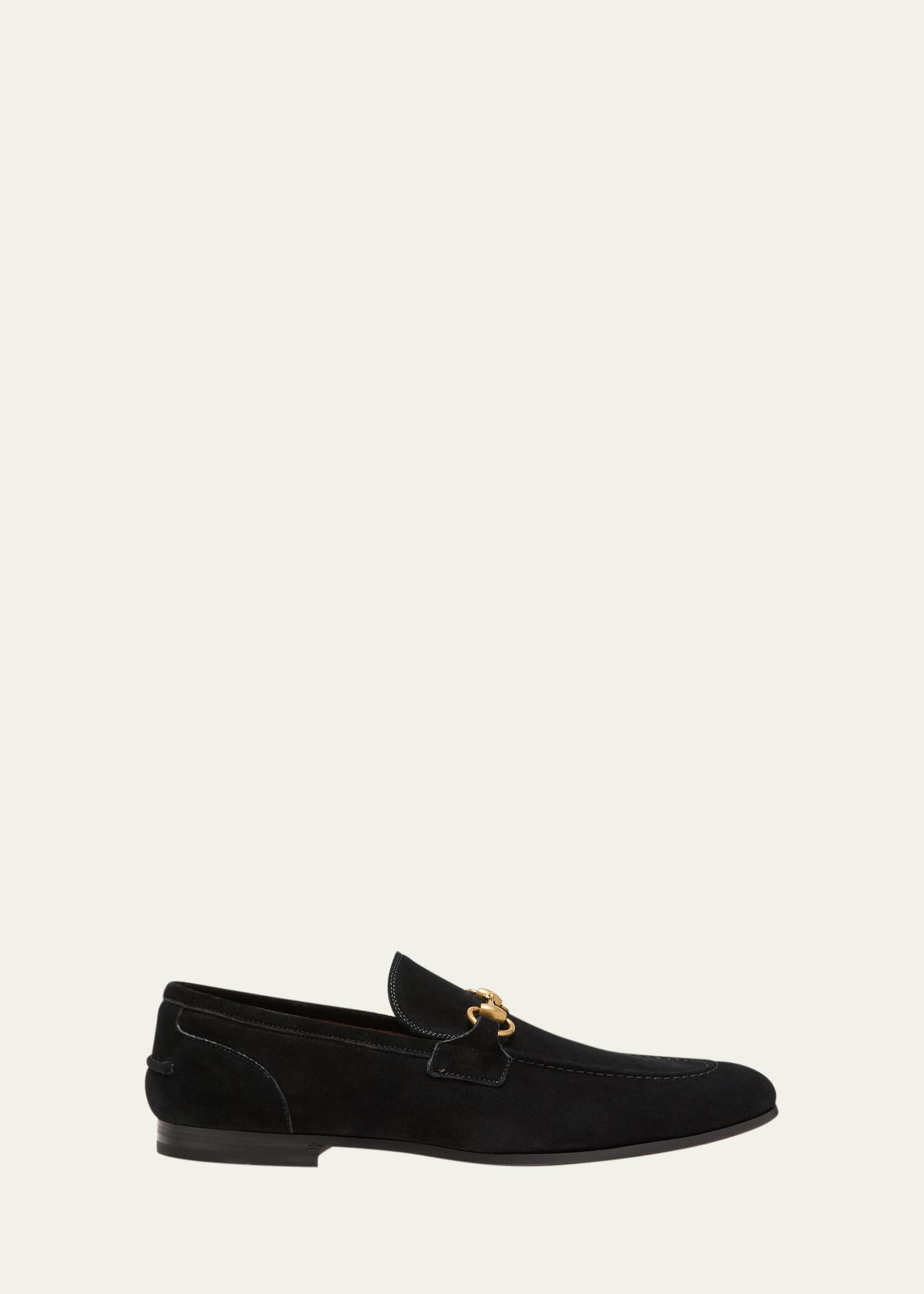 Gucci Men's Jordaan Suede Bit Loafers - Bergdorf Goodman