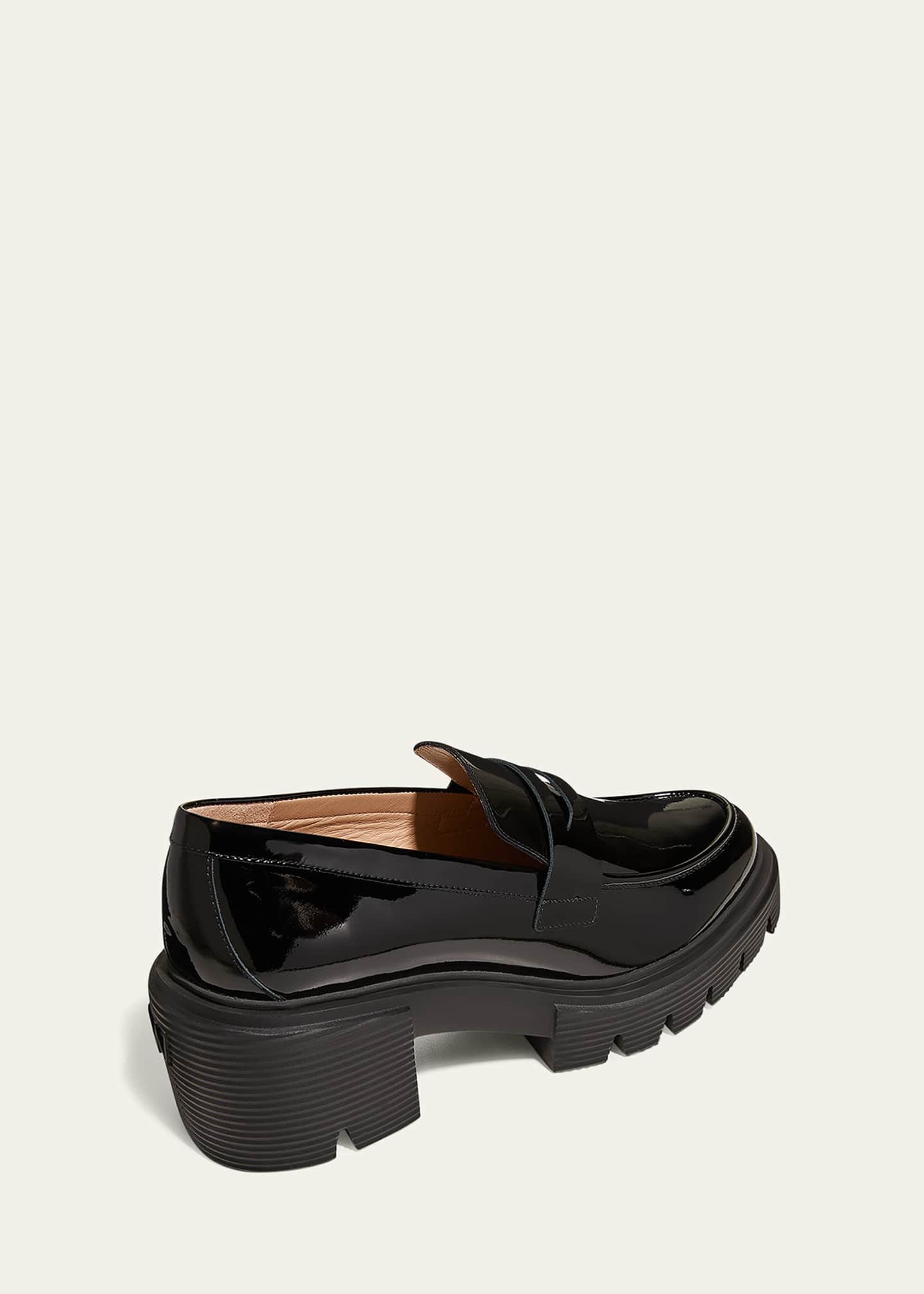 Stuart Weitzman Soho Patent Lug-Sole Penny Loafers - Bergdorf Goodman