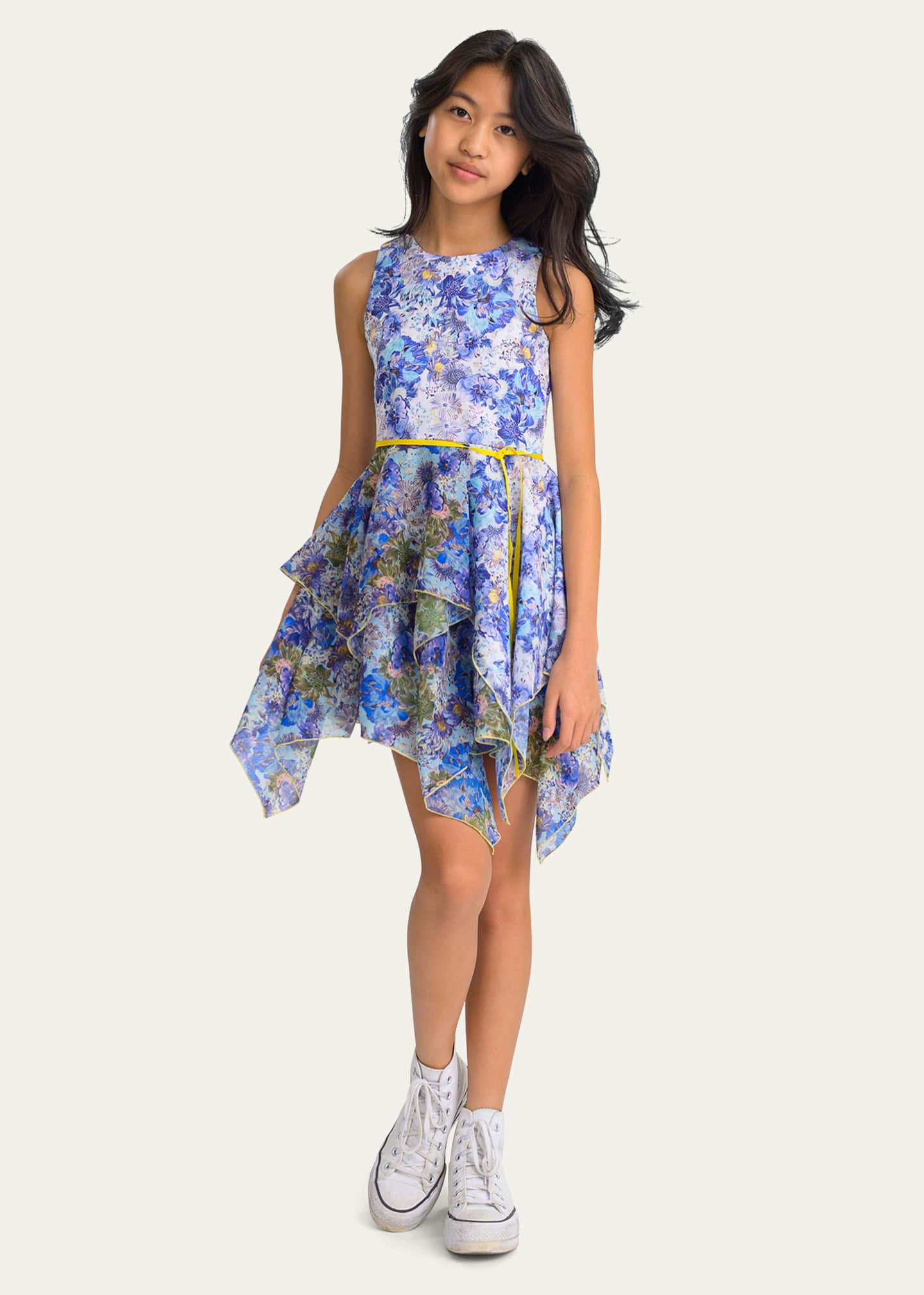 Zoe Girl's Nichole Printed Handkerchief Dress, Size 7-16 - Bergdorf Goodman