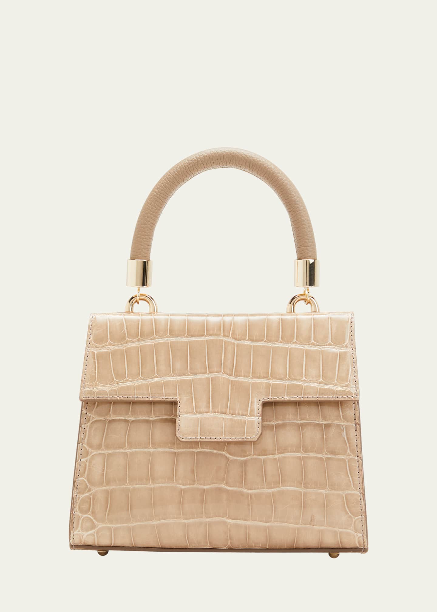 Maria Oliver Michelle Mini Shiny Alligator Top-Handle Bag - Bergdorf ...