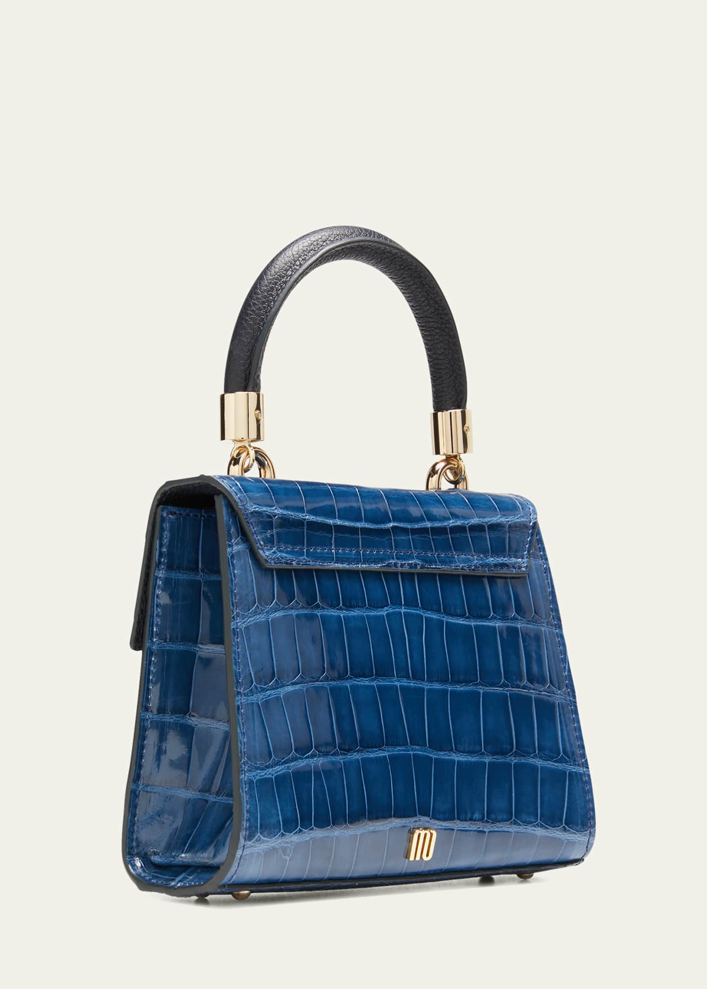 Maria Oliver Michelle Mini Shiny Alligator Top-Handle Bag - Bergdorf ...
