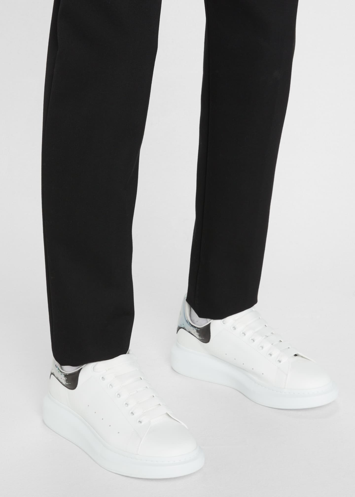 Alexander McQueen Men's Oversized Larry Low-Top Leather Sneakers ...
