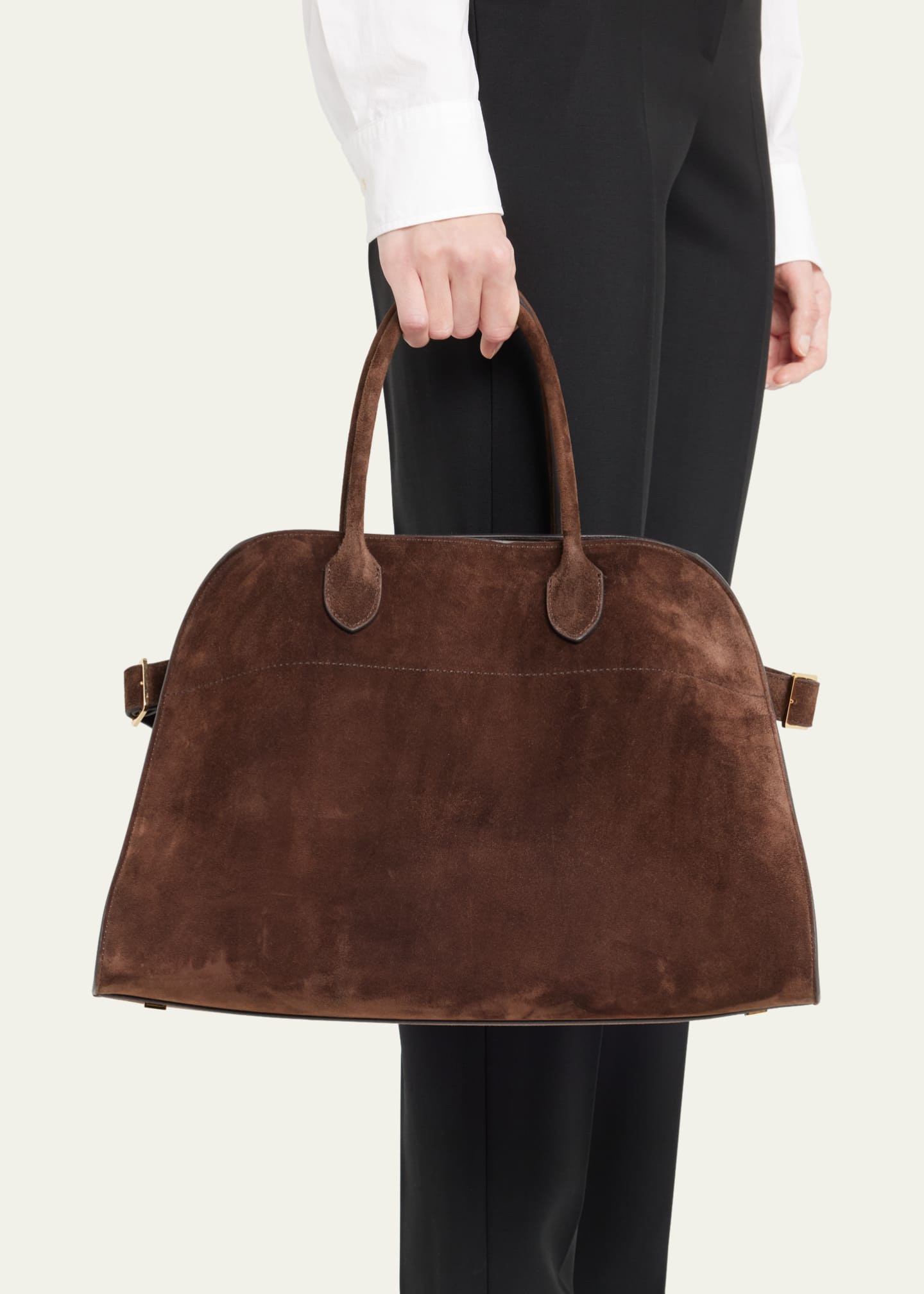 THE ROW Margaux 15 Top-Handle Bag in Suede - Bergdorf Goodman