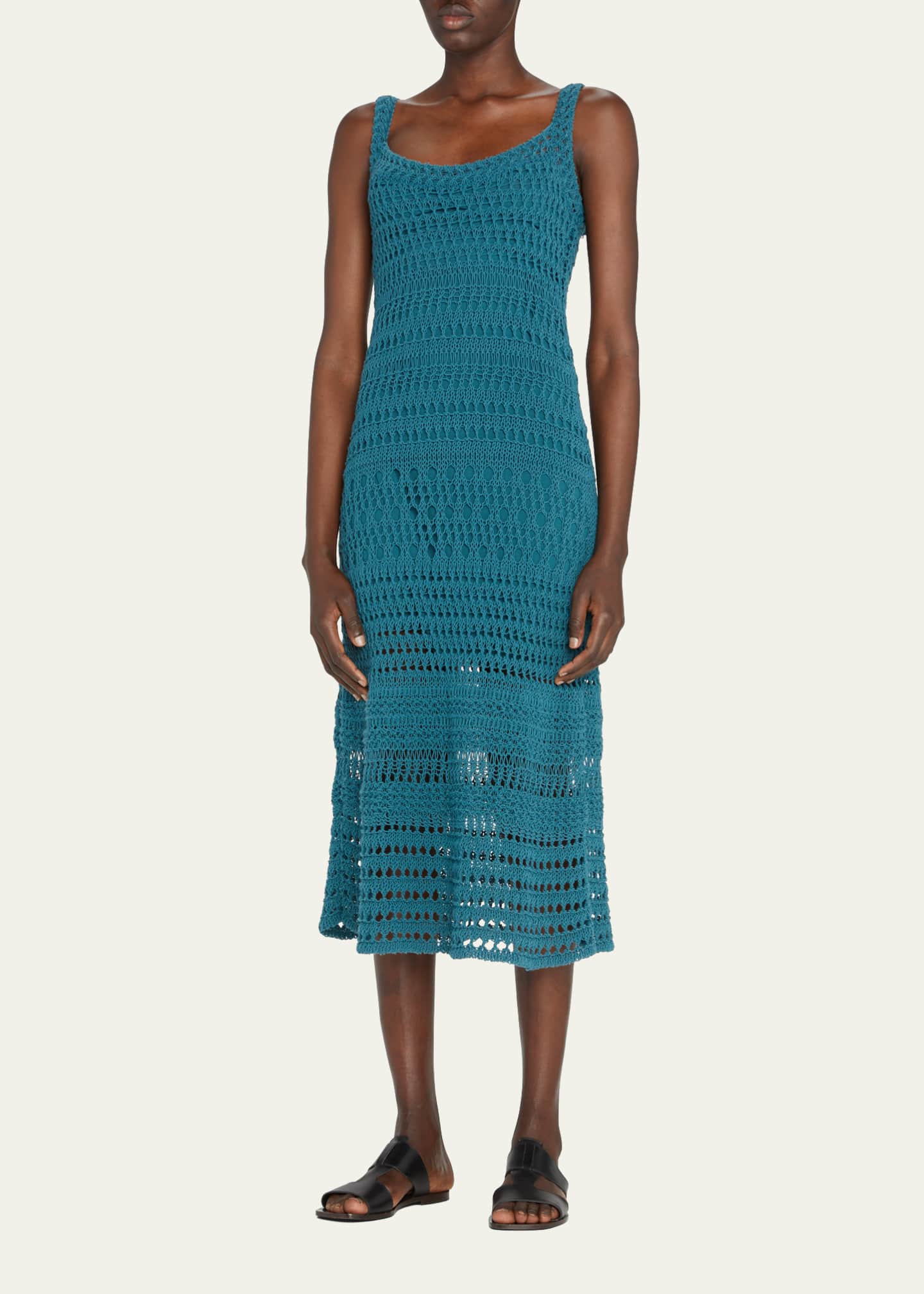 Vince Cotton Lace Crochet Midi Dress - Bergdorf Goodman