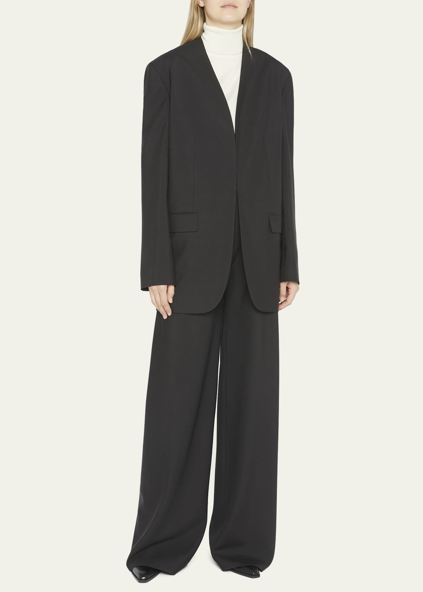 THE ROW Gala Straight-Leg Wool Pants - Bergdorf Goodman