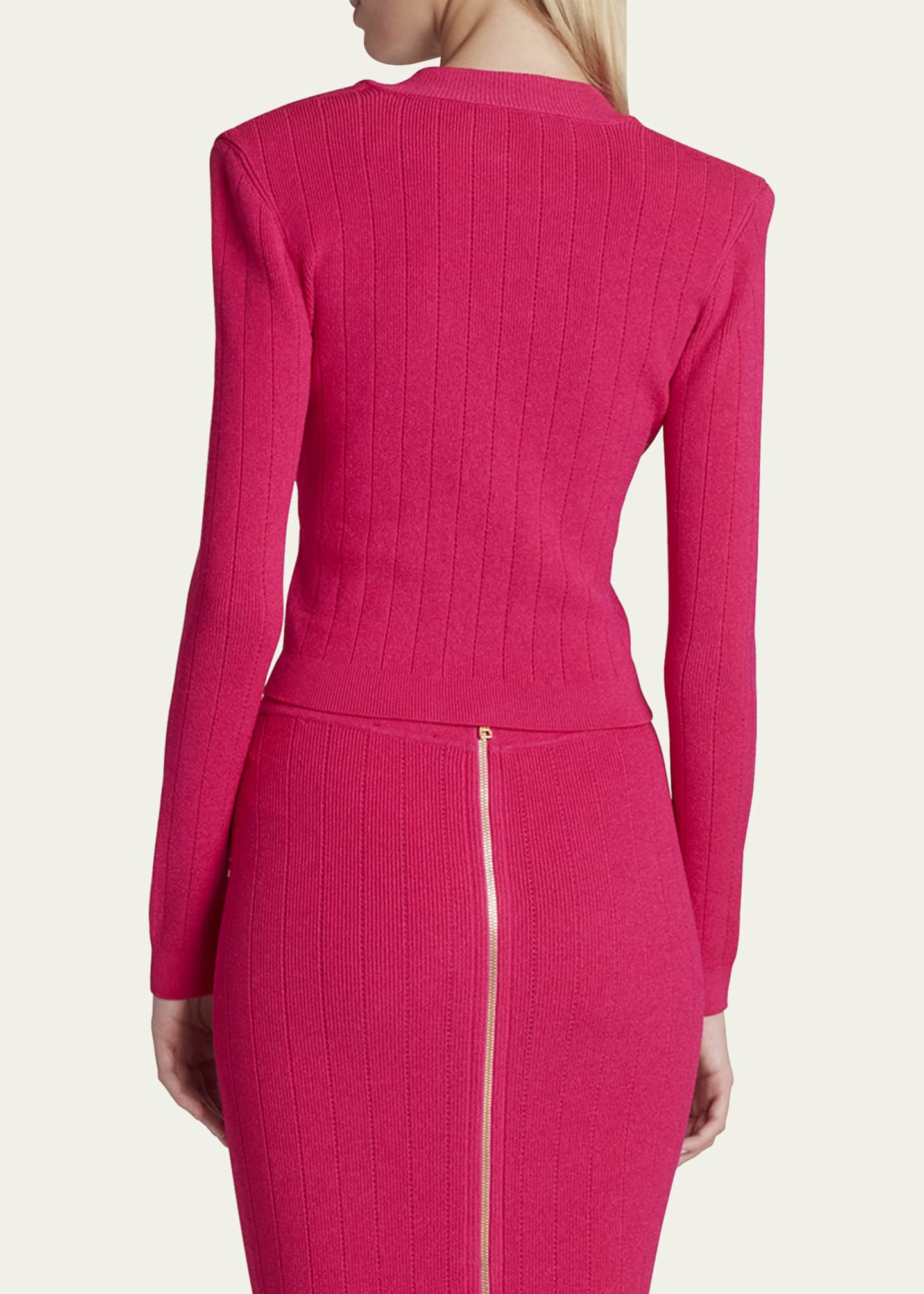 Balmain V-Neck Slim Cardigan - Bergdorf Goodman