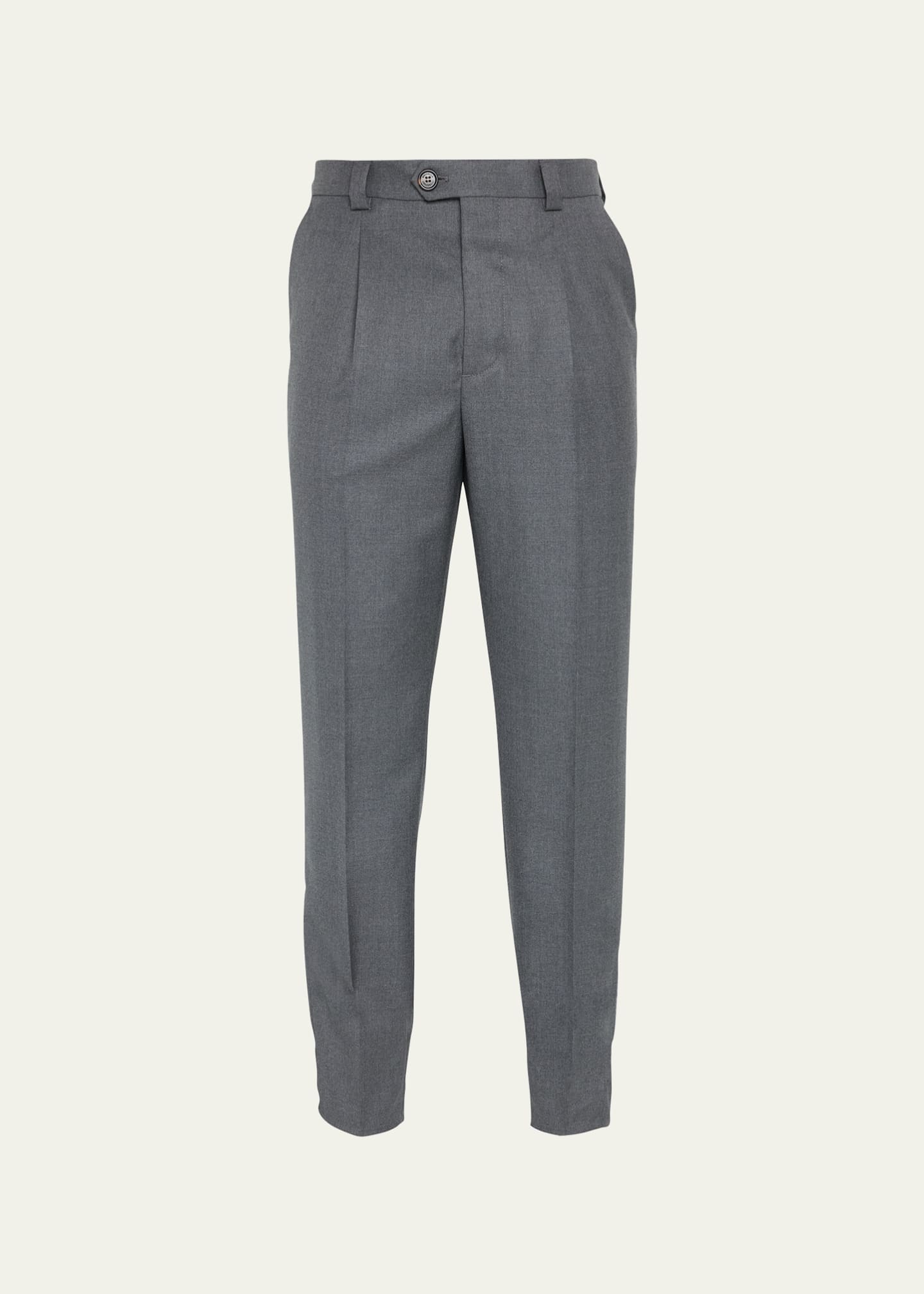 Brunello Cucinelli Men's Wool Pleated Dress Pants - Bergdorf Goodman