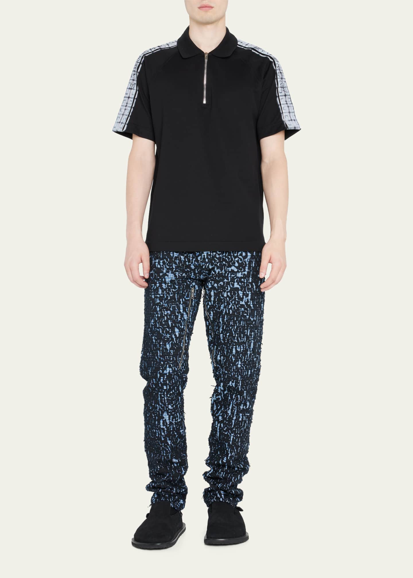 Givenchy Men's Shredded Jeans with Zippers - Bergdorf Goodman