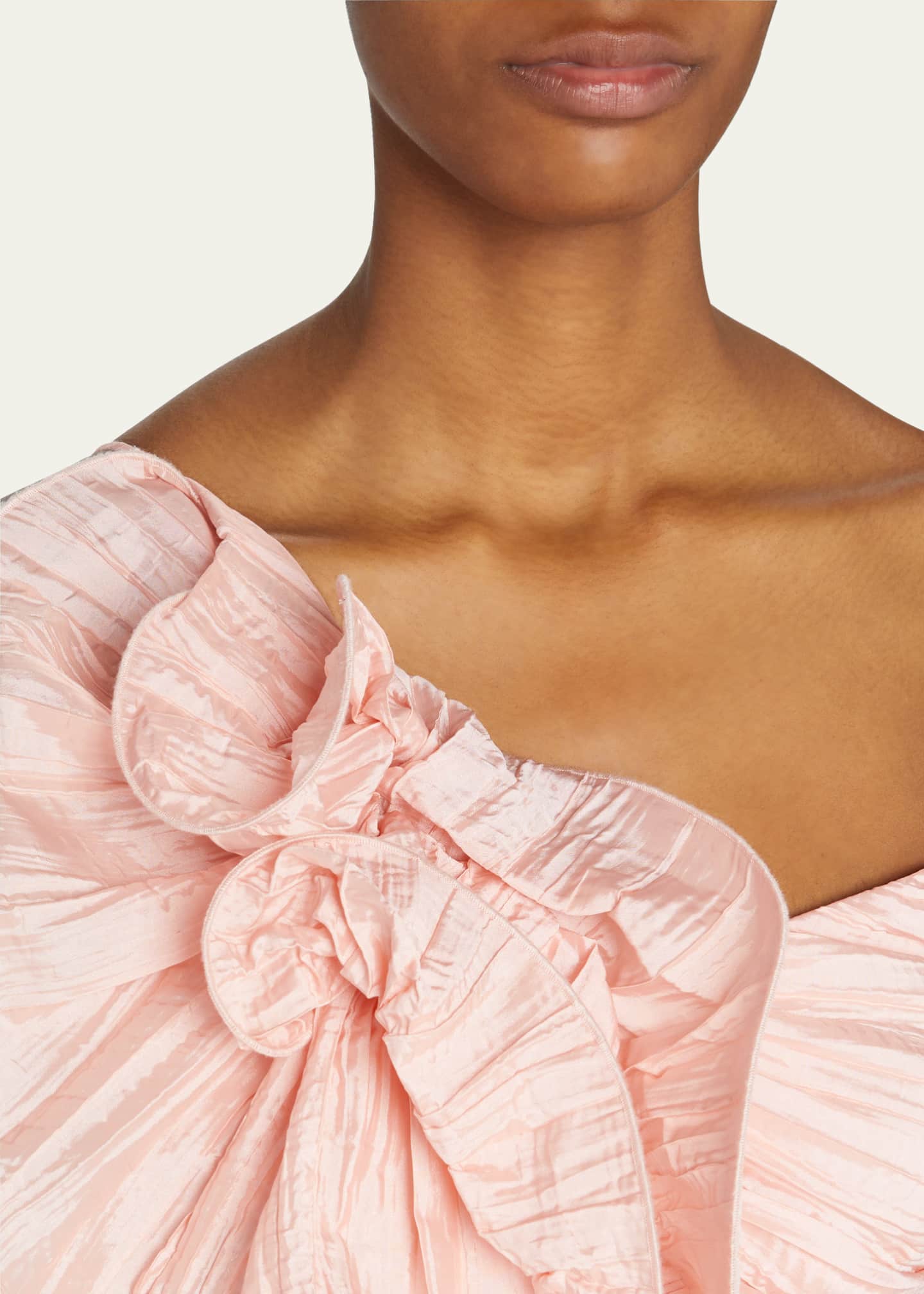 LoveShackFancy Brenaya Ruched Satin Mini Dress - Bergdorf Goodman