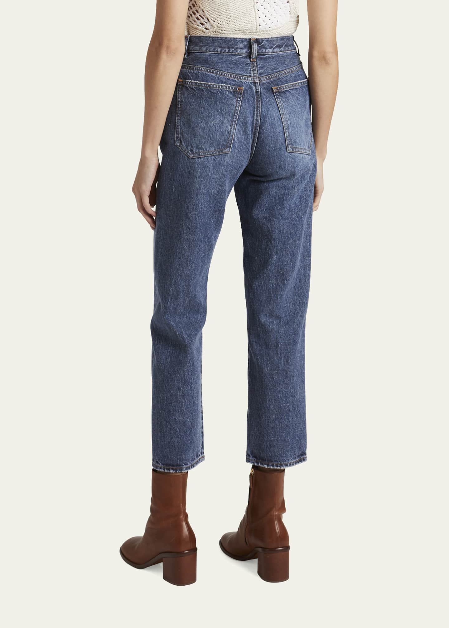Chloe Denim Crop Straight-Leg Pants - Bergdorf Goodman