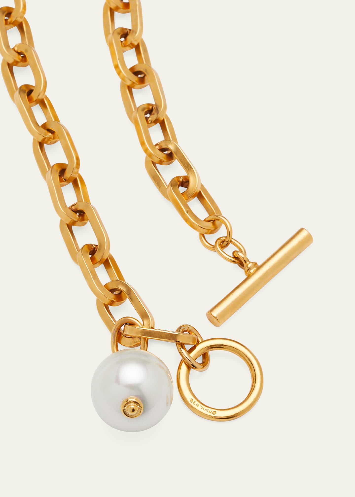 Ben-Amun Gold Chain Toggle Necklace with Pearly Drop - Bergdorf Goodman