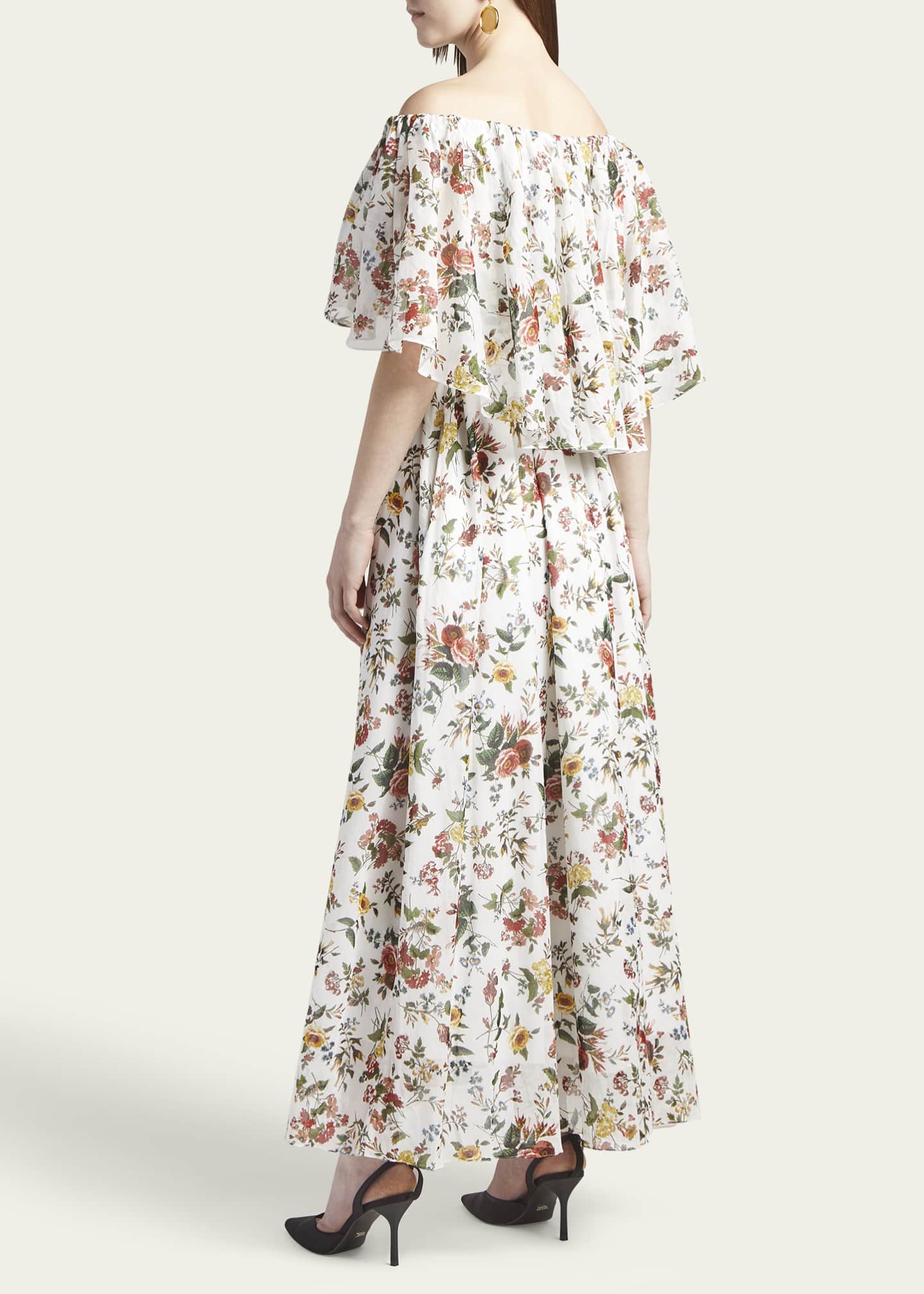 Erdem Algarve Floral-Print Off-the-Shoulder Maxi Dress - Bergdorf Goodman