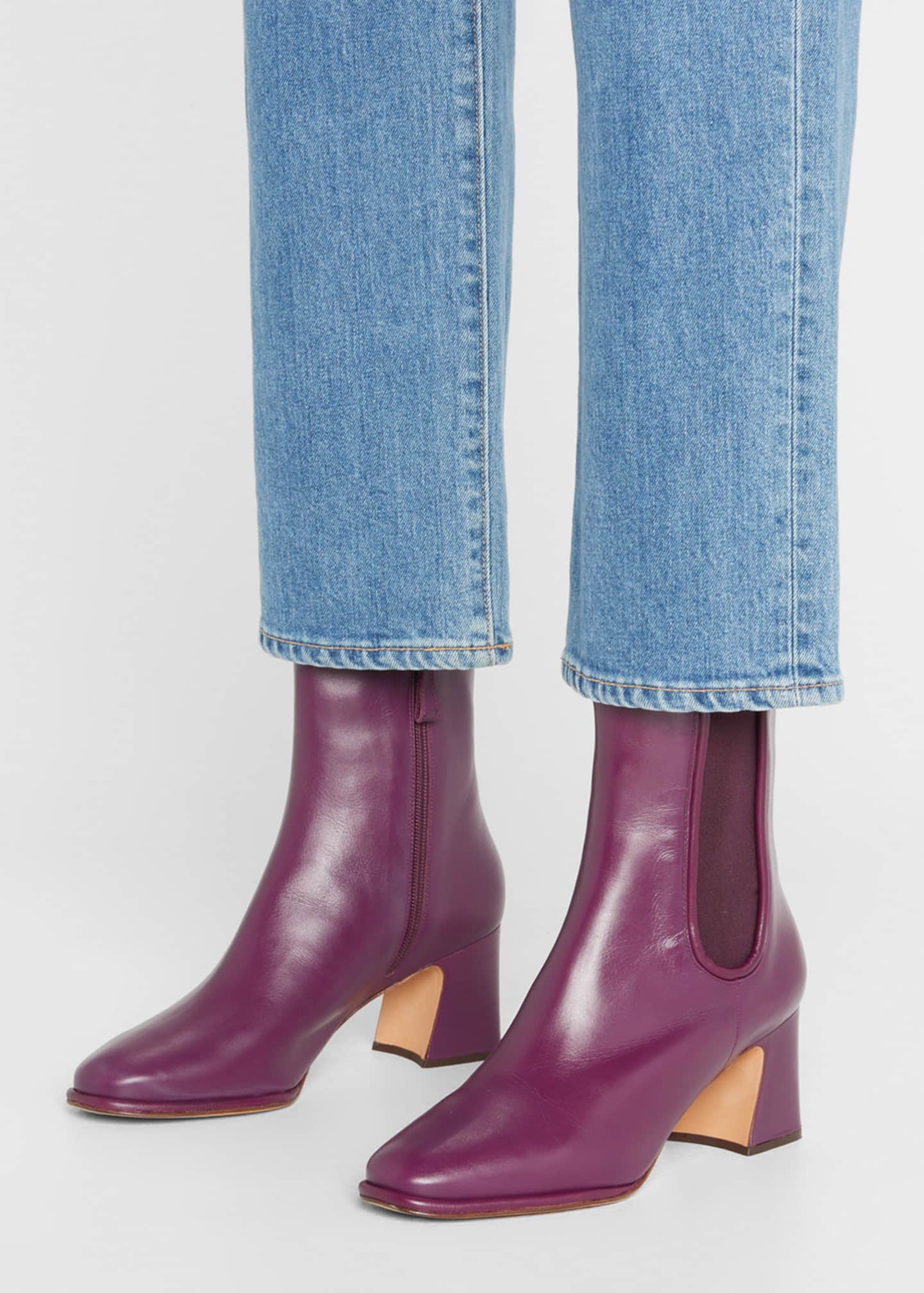 Alexandre Birman Ava Leather Chelsea Booties - Bergdorf Goodman