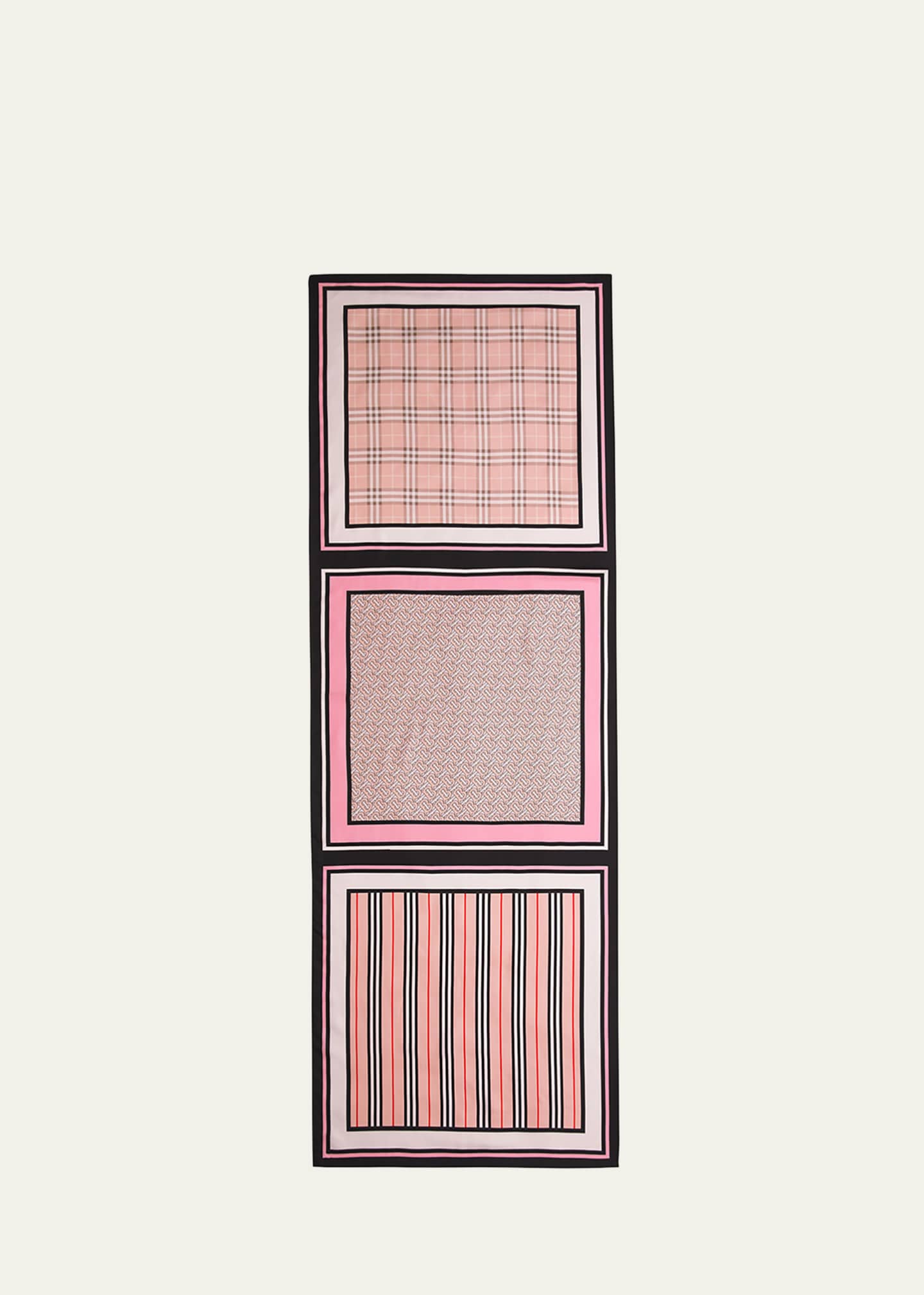 Burberry TB Triple Check Stripe Silk Scarf - Bergdorf Goodman