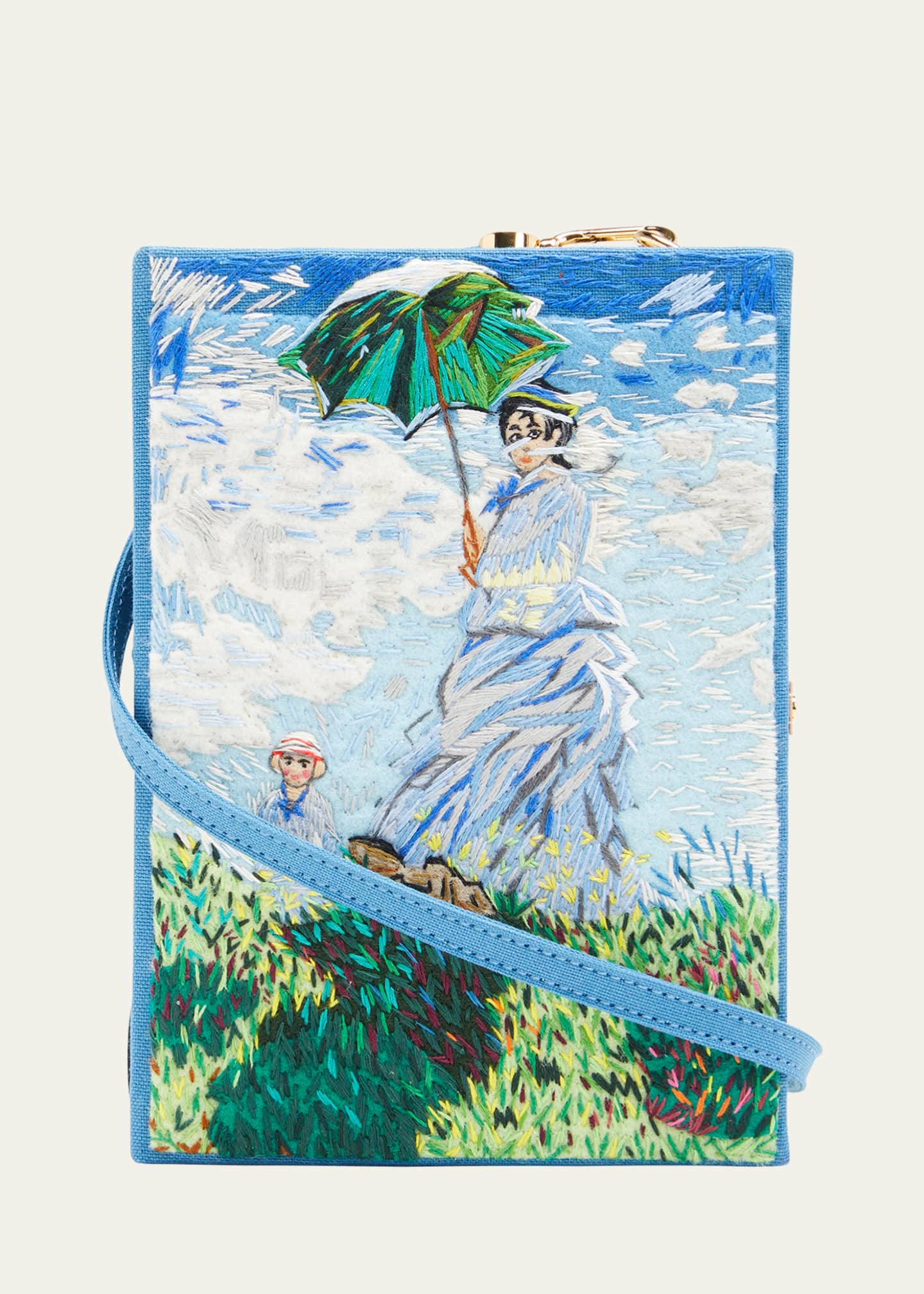 Olympia Le Tan Femme A Lombrelle By Claude Monet Book Clutch Bag