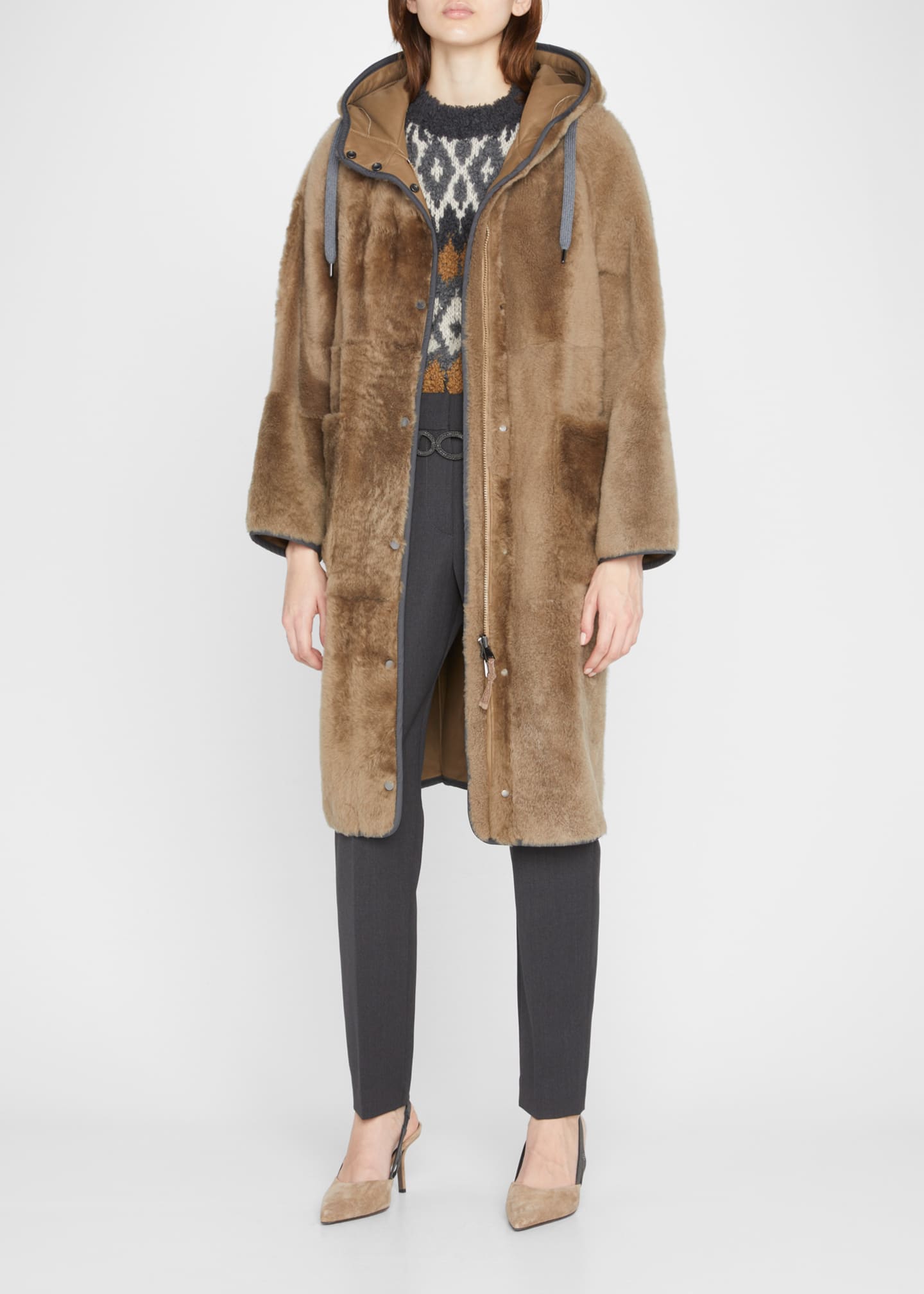 Brunello Cucinelli Reversible Shearling And Leather Coat - Bergdorf Goodman
