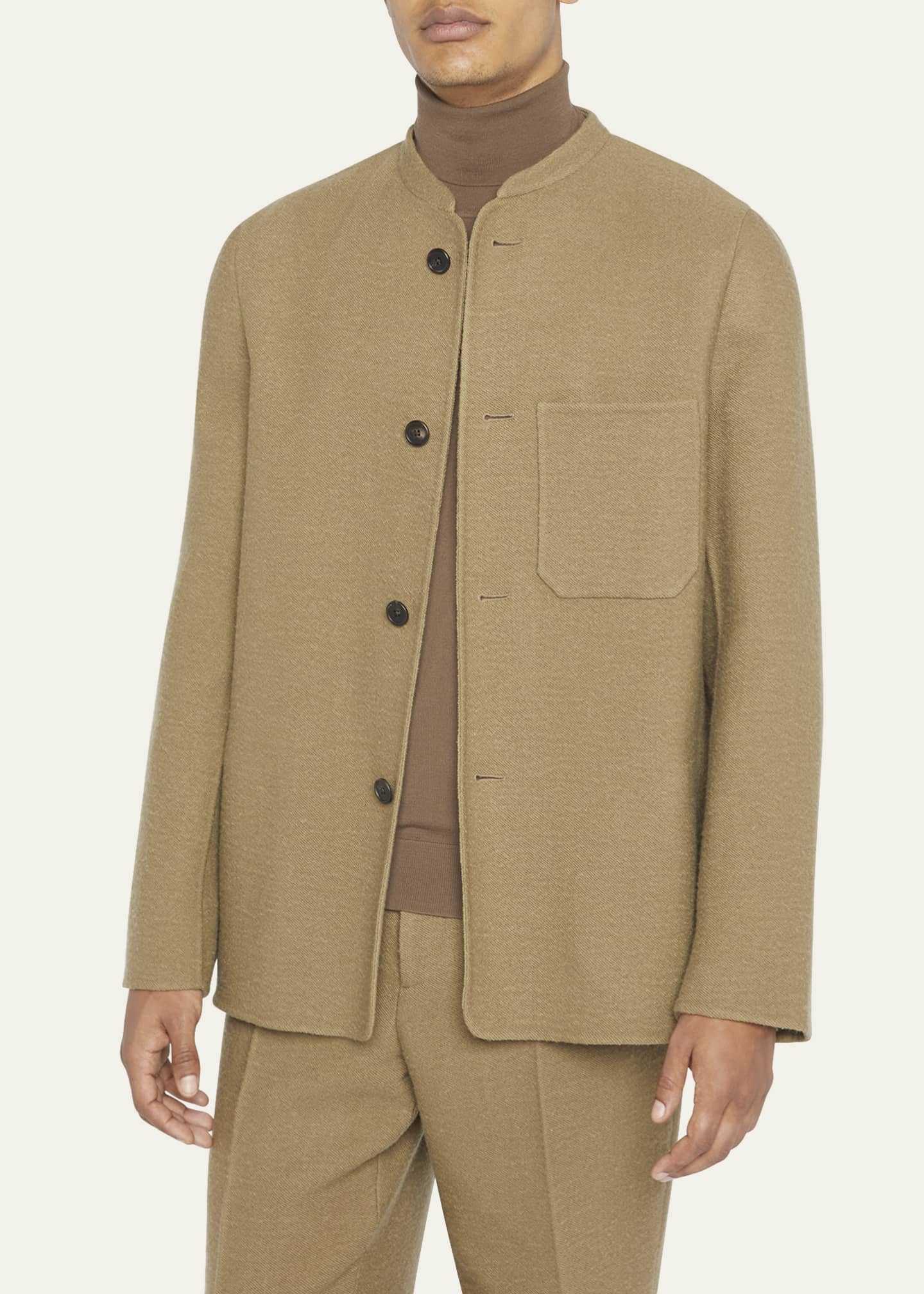 THE ROW Men's Everett Band-Collar Jacket - Bergdorf Goodman