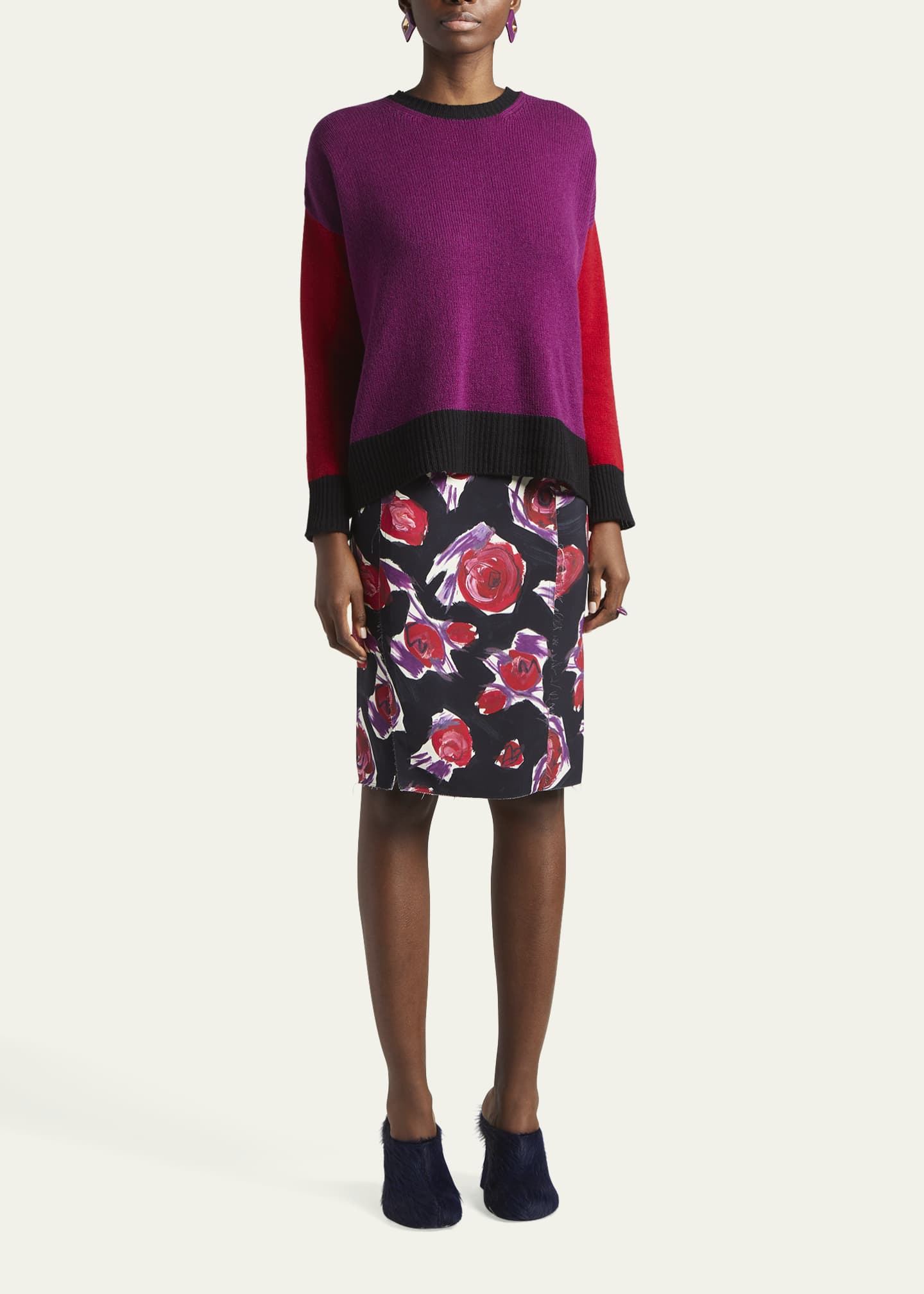 Marni Colorblock Cashmere Sweater - Bergdorf Goodman