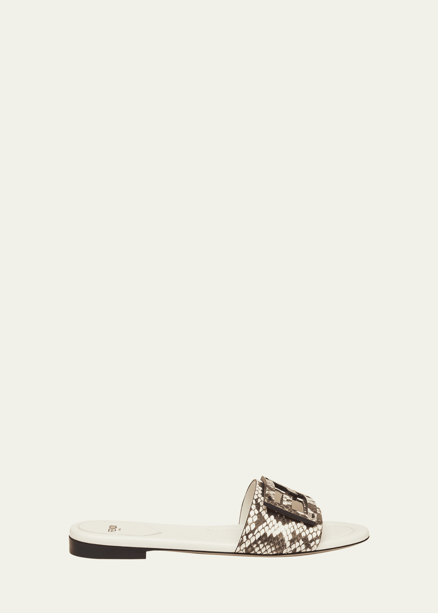 Fendi Snake Embossed Buckle Flat Sandals - Bergdorf Goodman