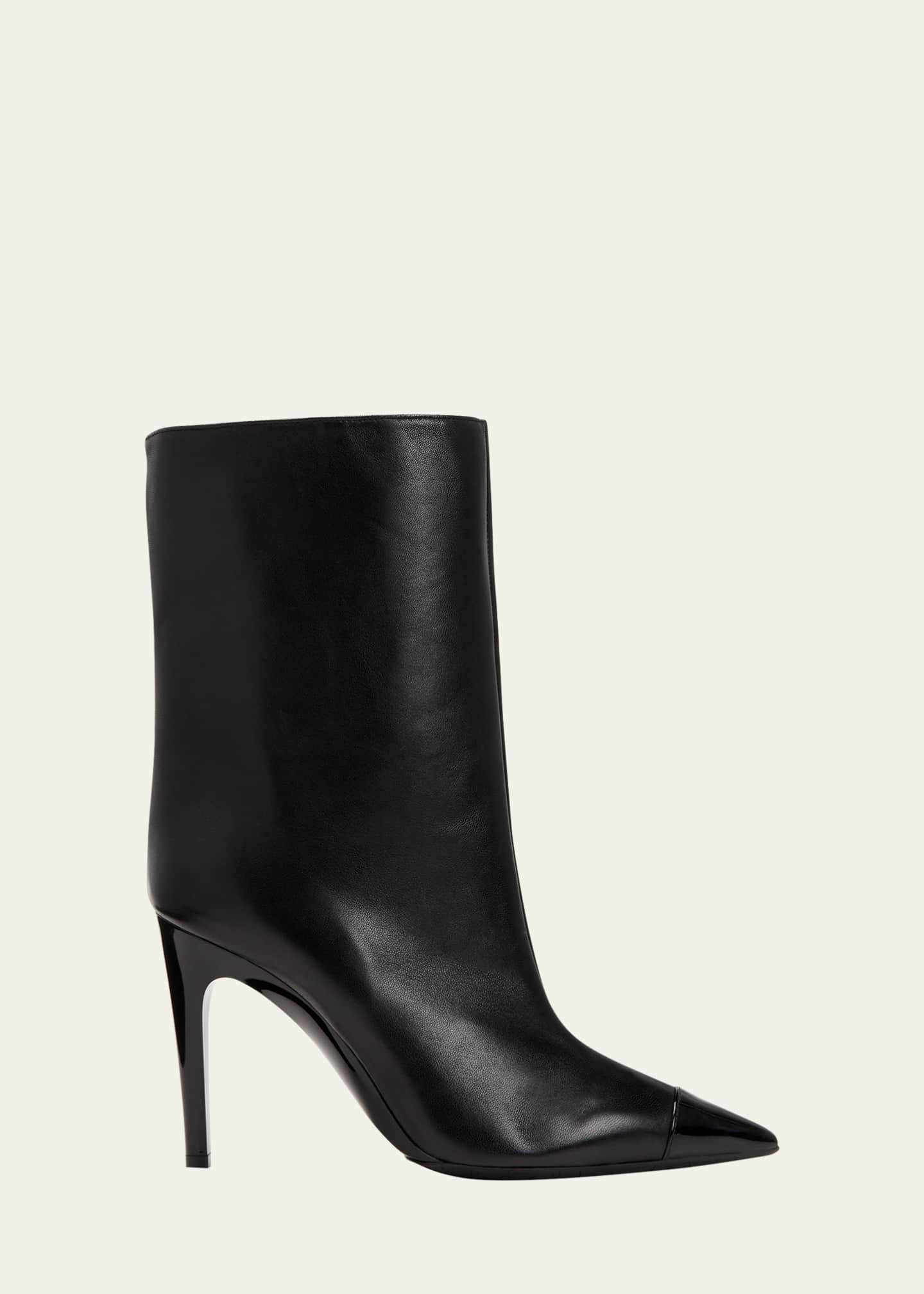 Jimmy Choo Cierra Leather Cap-Toe Stiletto Booties - Bergdorf Goodman